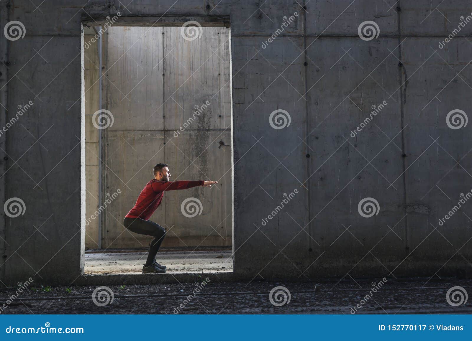 Man Doing a Squat Plank Exercise Stock Image - Image of endurance ...