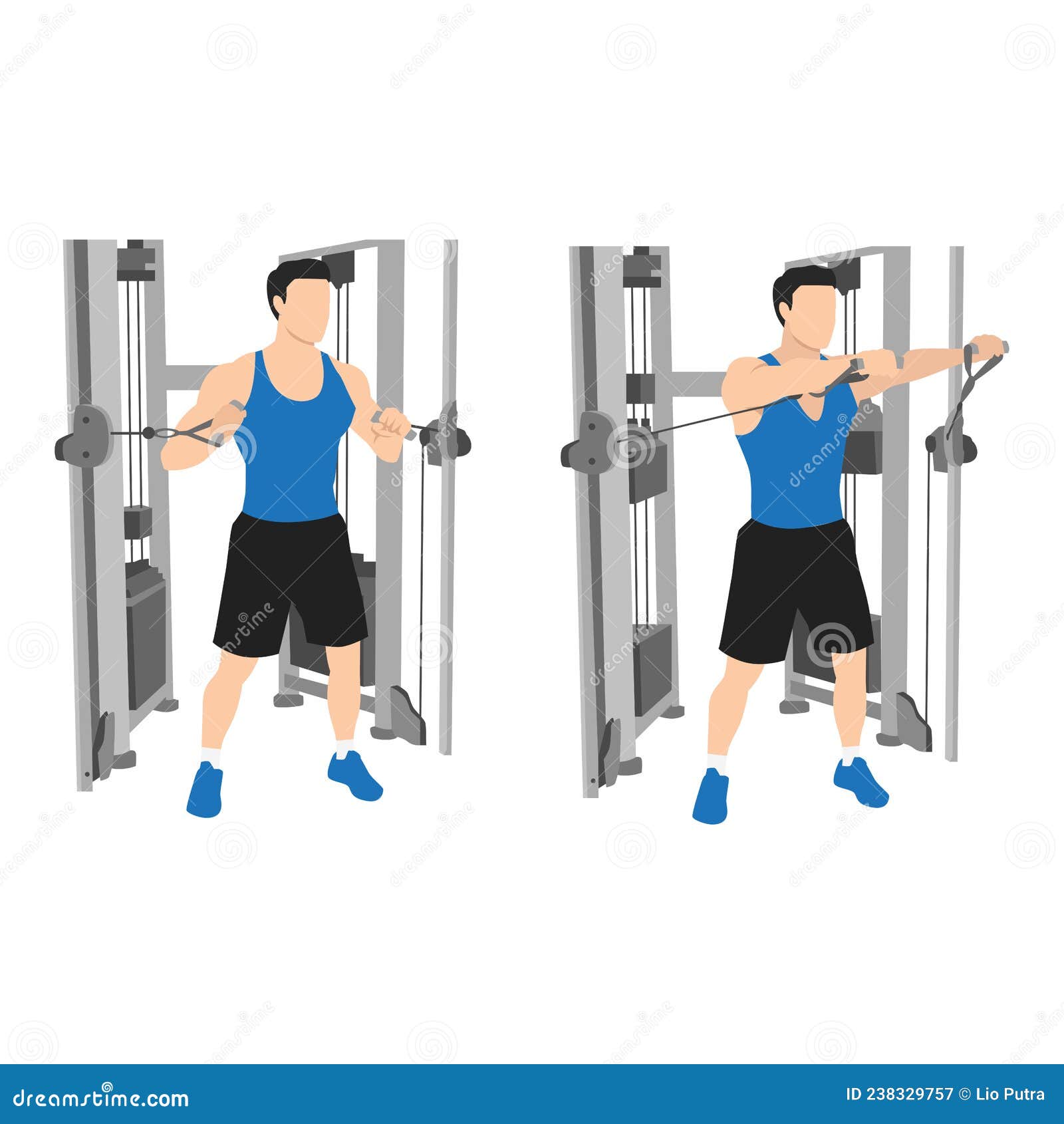 Chest Cable Expanders Gym Cartoon Vector | CartoonDealer.com #90084261