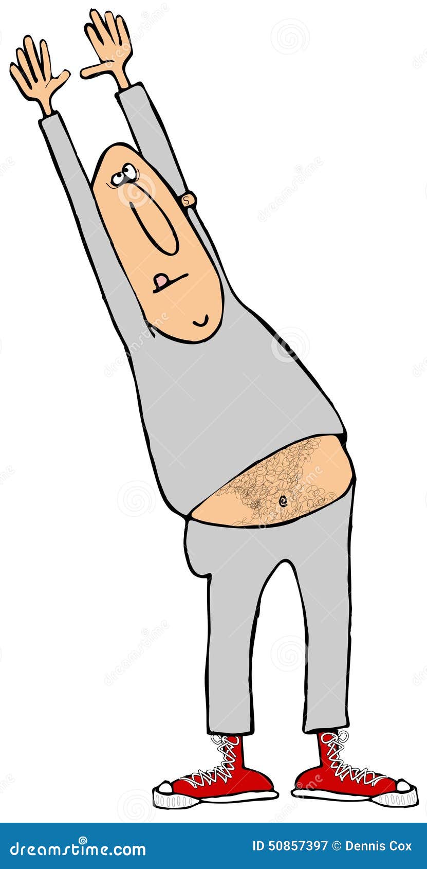Man doing stretches stock illustration. Illustration of male - 50857397