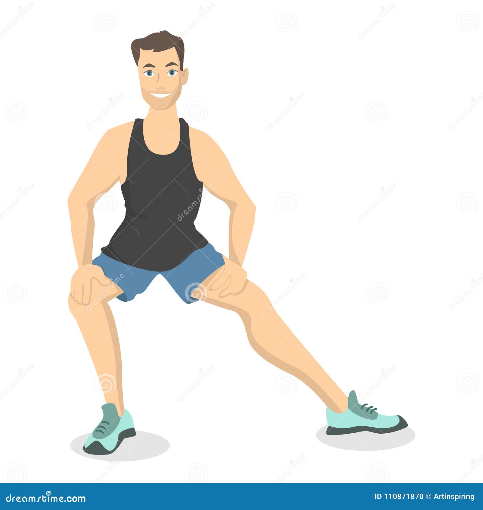 Man doing stretching. stock vector. Illustration of activity - 110871870