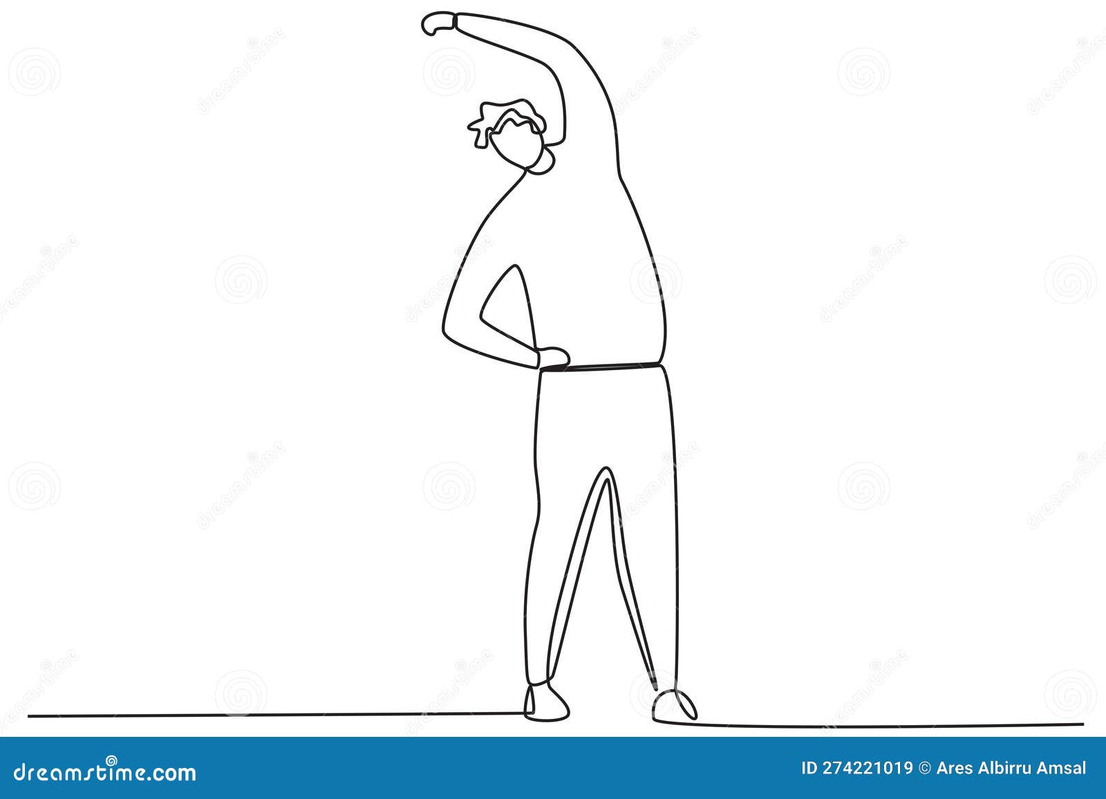 A man doing stretching stock vector. Illustration of family - 274221019
