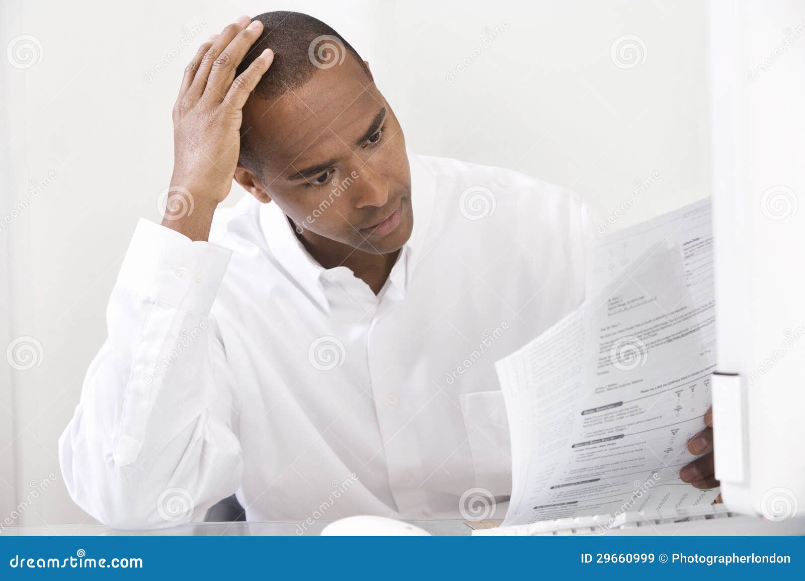 Man Doing Taxes stock image. Image of people, crisis - 29660999