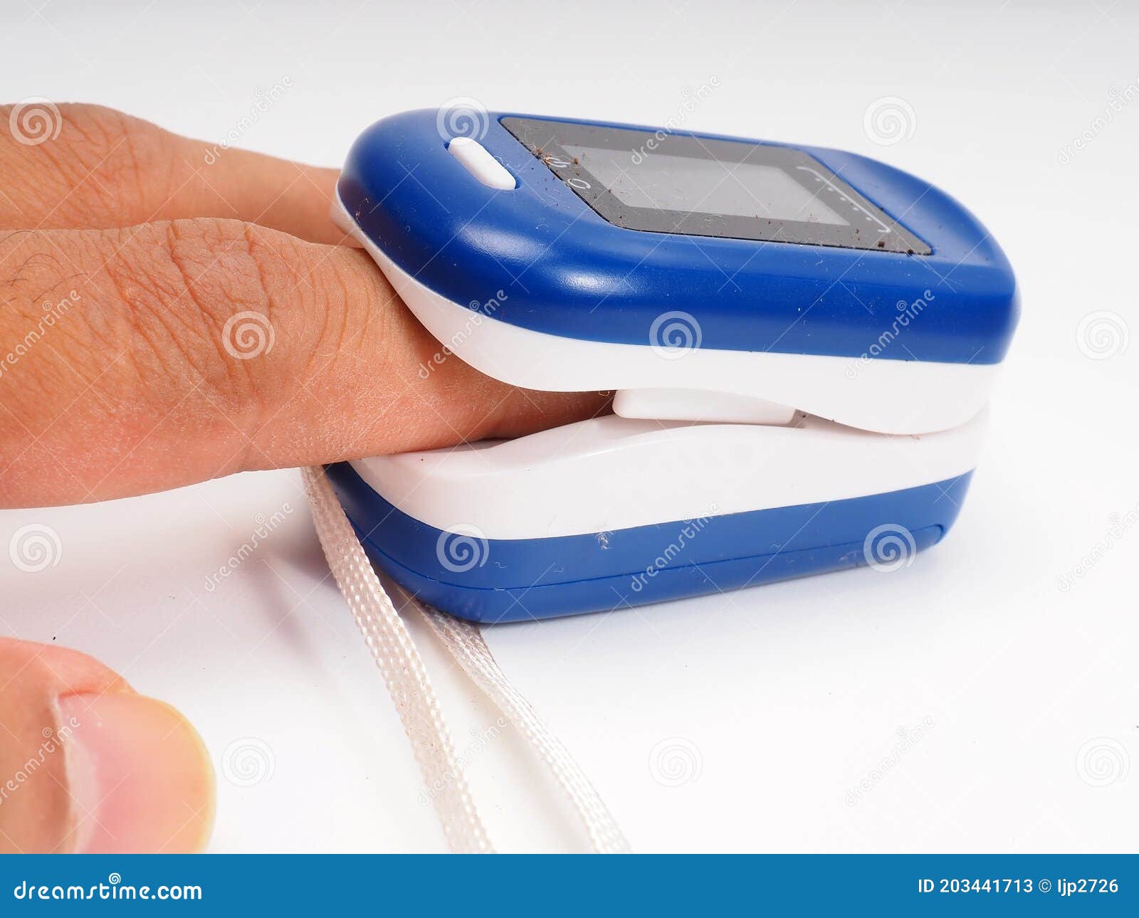 A Man Doing Test Using Pulse Oximeter Stock Image - Image of machine ...