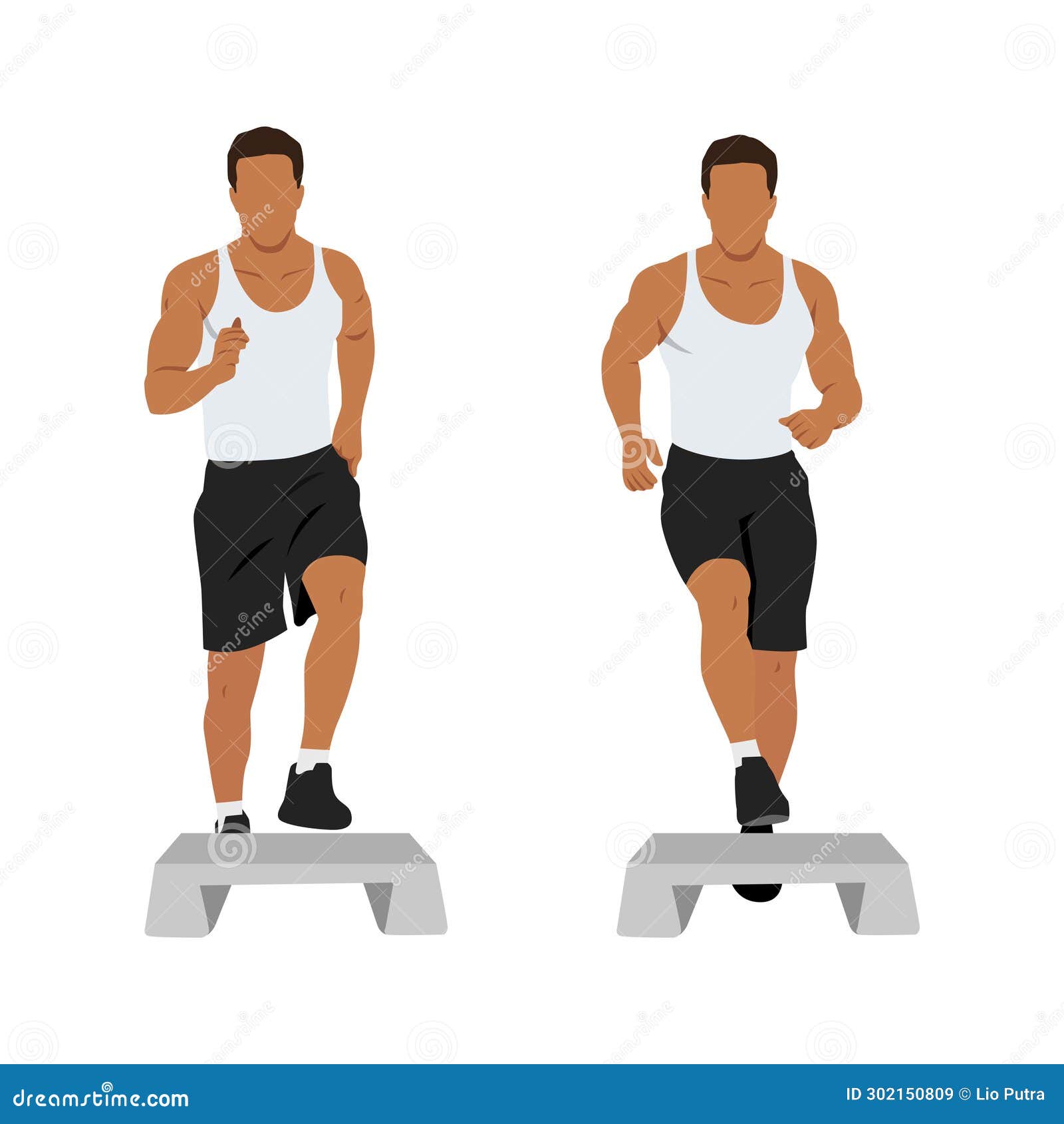 Man doing toe tap exercise stock vector. Illustration of wellbeing ...
