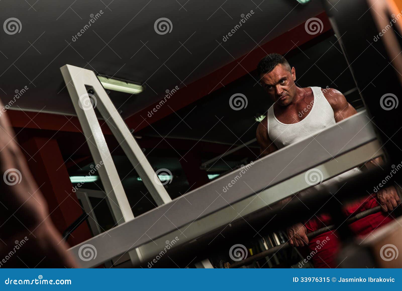 Man Doing Trap Exercises stock image. Image of exercises - 33976315