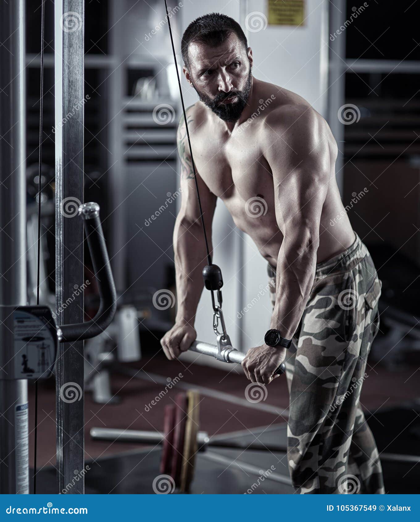 Man doing triceps workout stock image. Image of muscles - 105367549