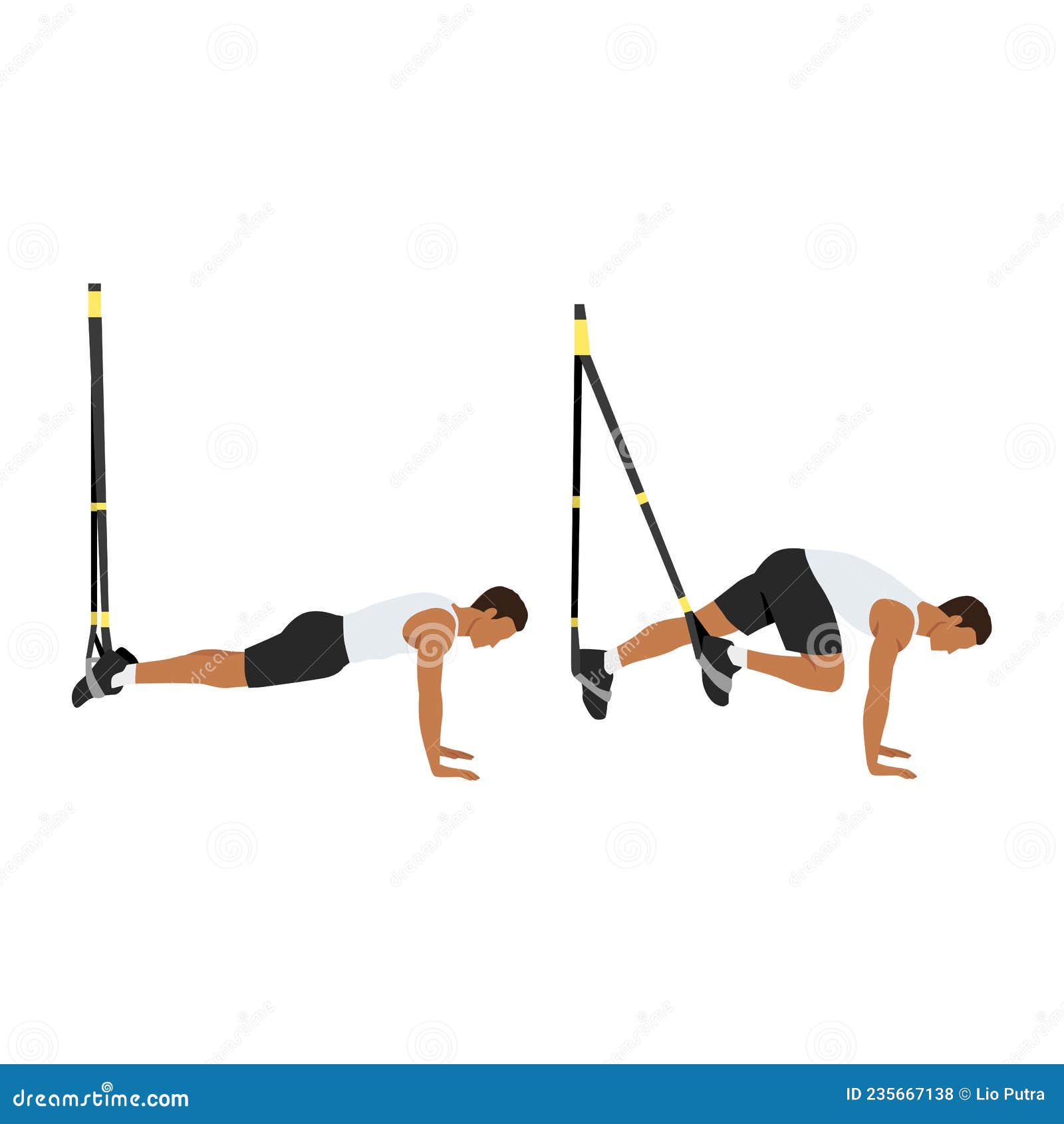 Man Doing TRX Suspension Strap Mountain Climber Exercise. Stock ...