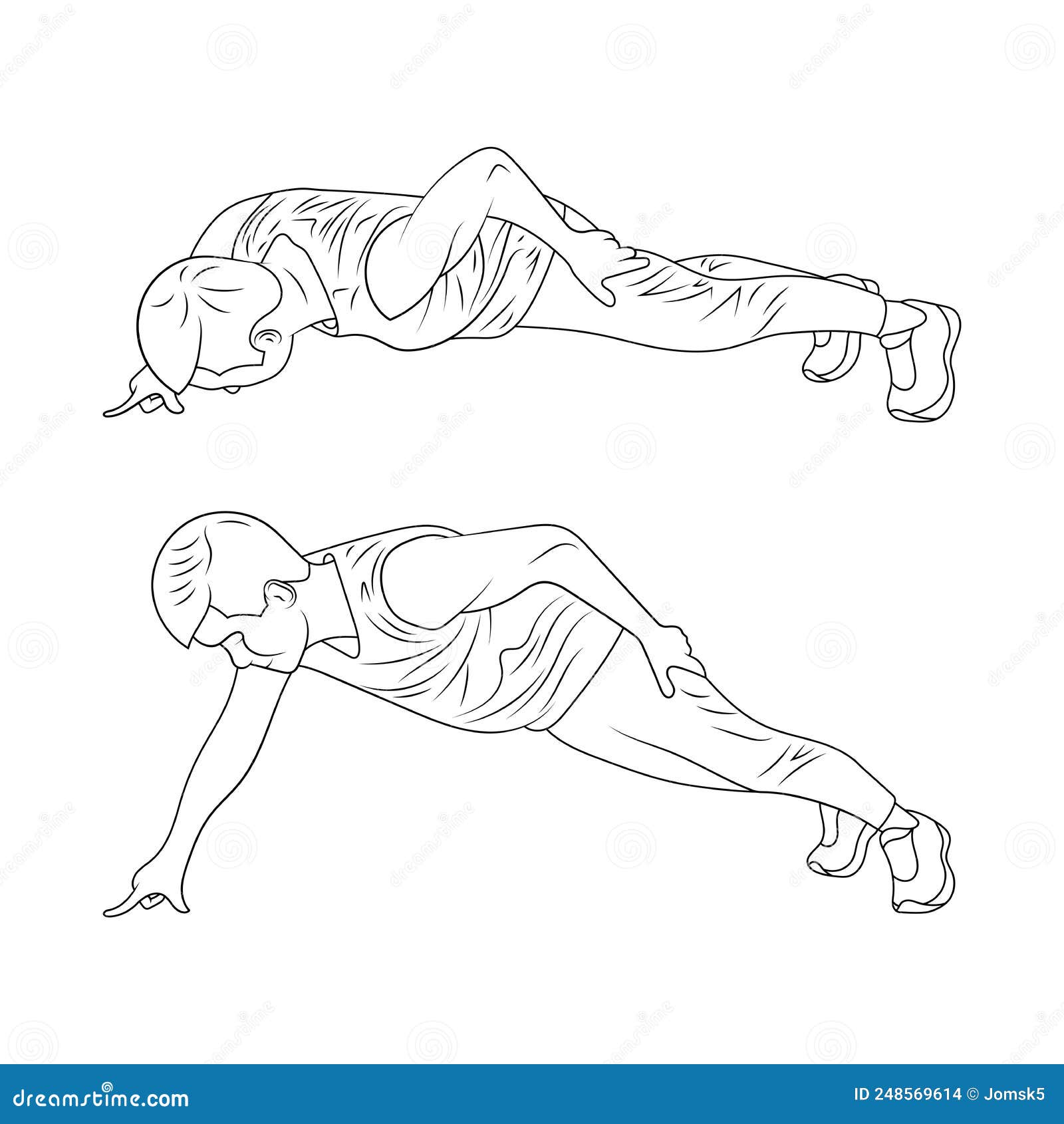Man Doing Two Finger Push Up Exercise. Stock Vector - Illustration of ...