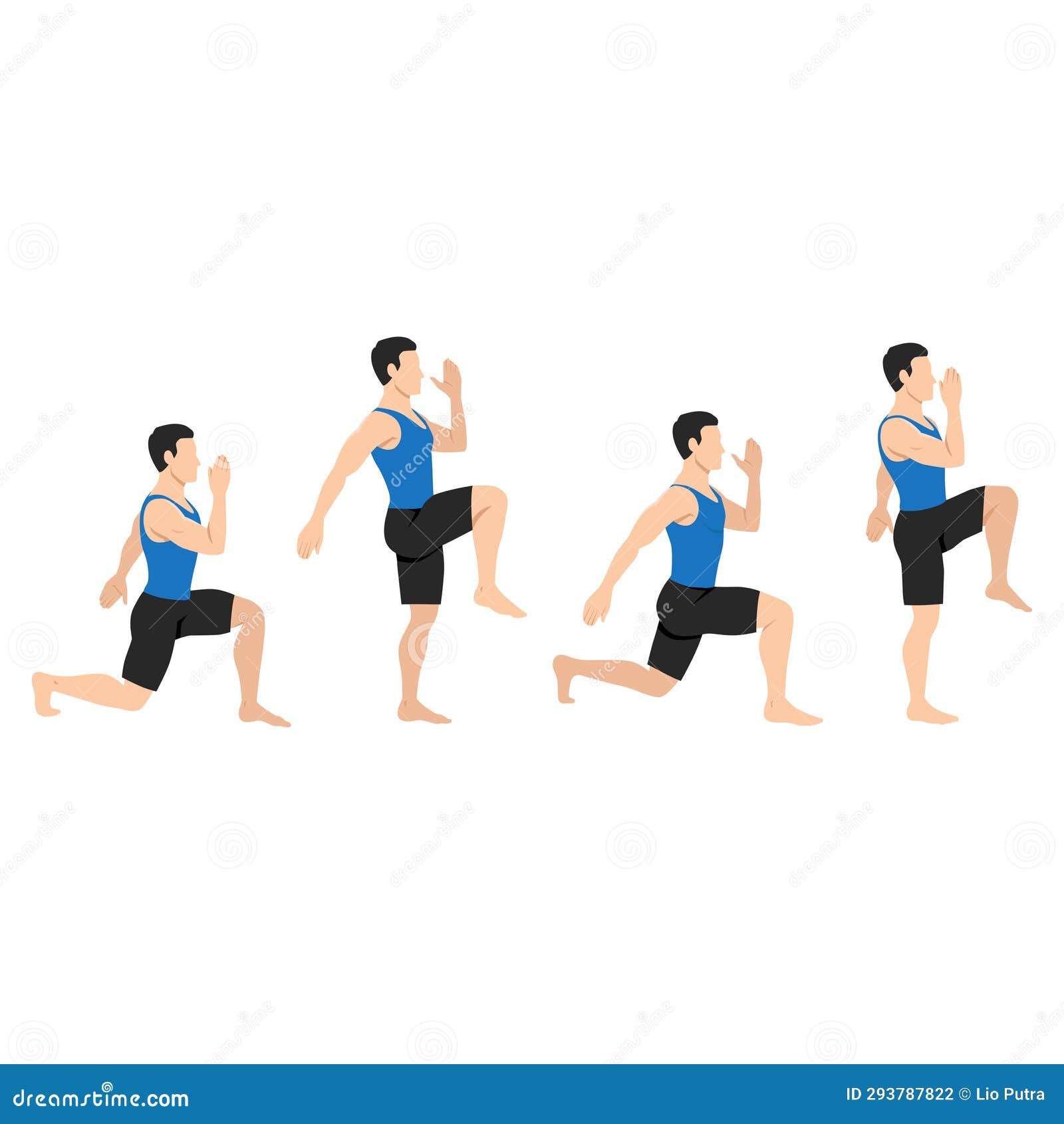 Man Doing Walking High Kicks. Soldier March Flat Vector | CartoonDealer ...