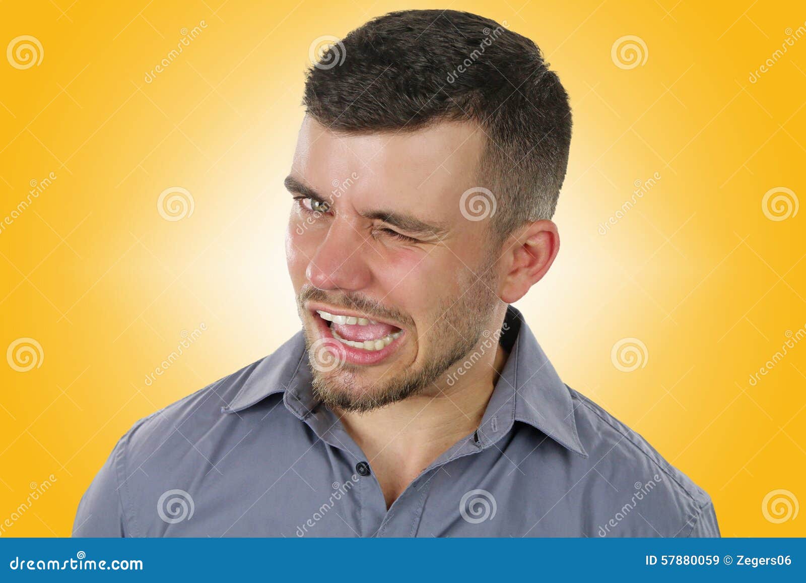 Man doing a wink stock image. Image of joke, happy, portrait - 57880059