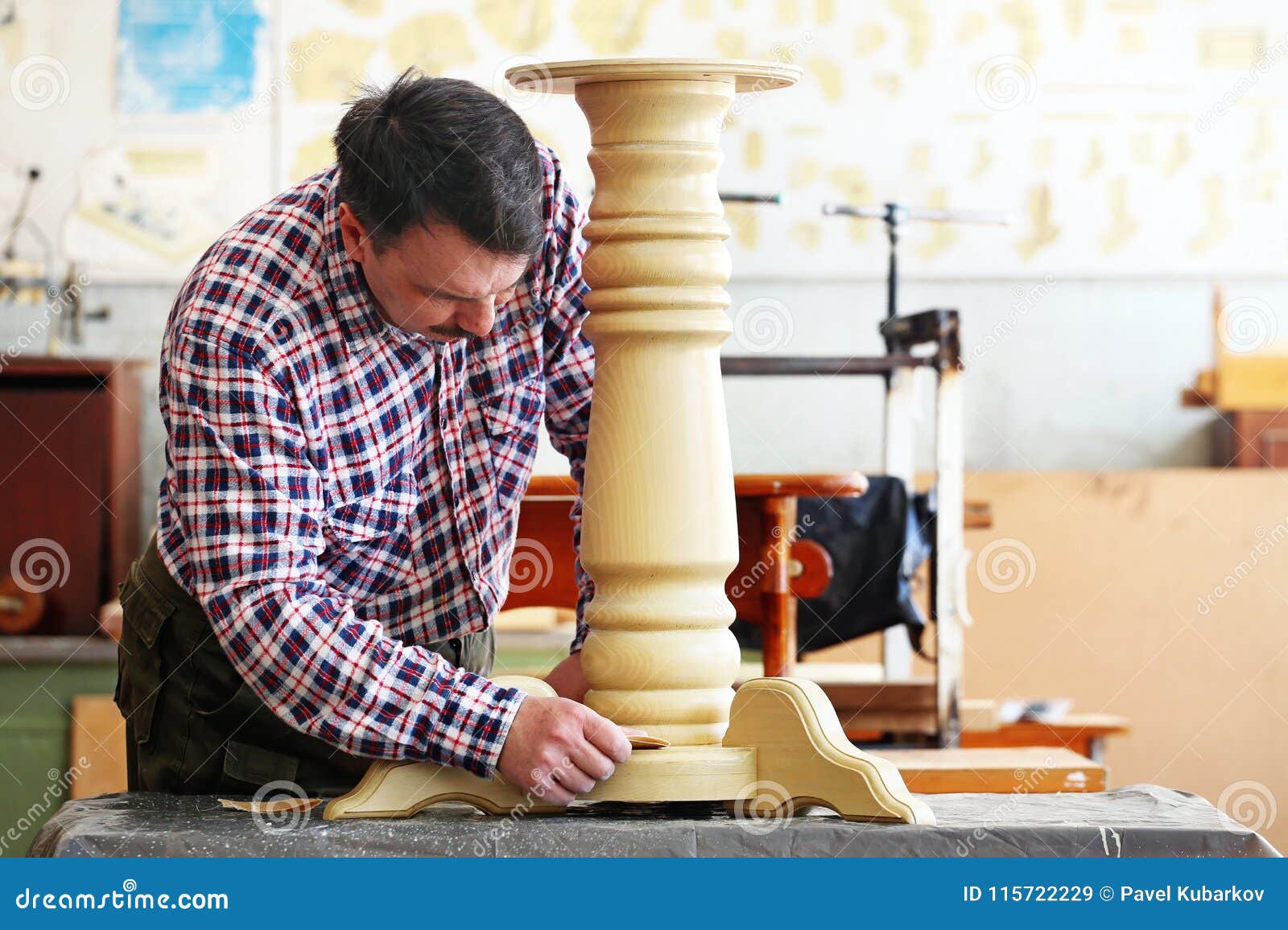 Man Doing Woodwork in a Carpentry Stock Image - Image of carpenter ...