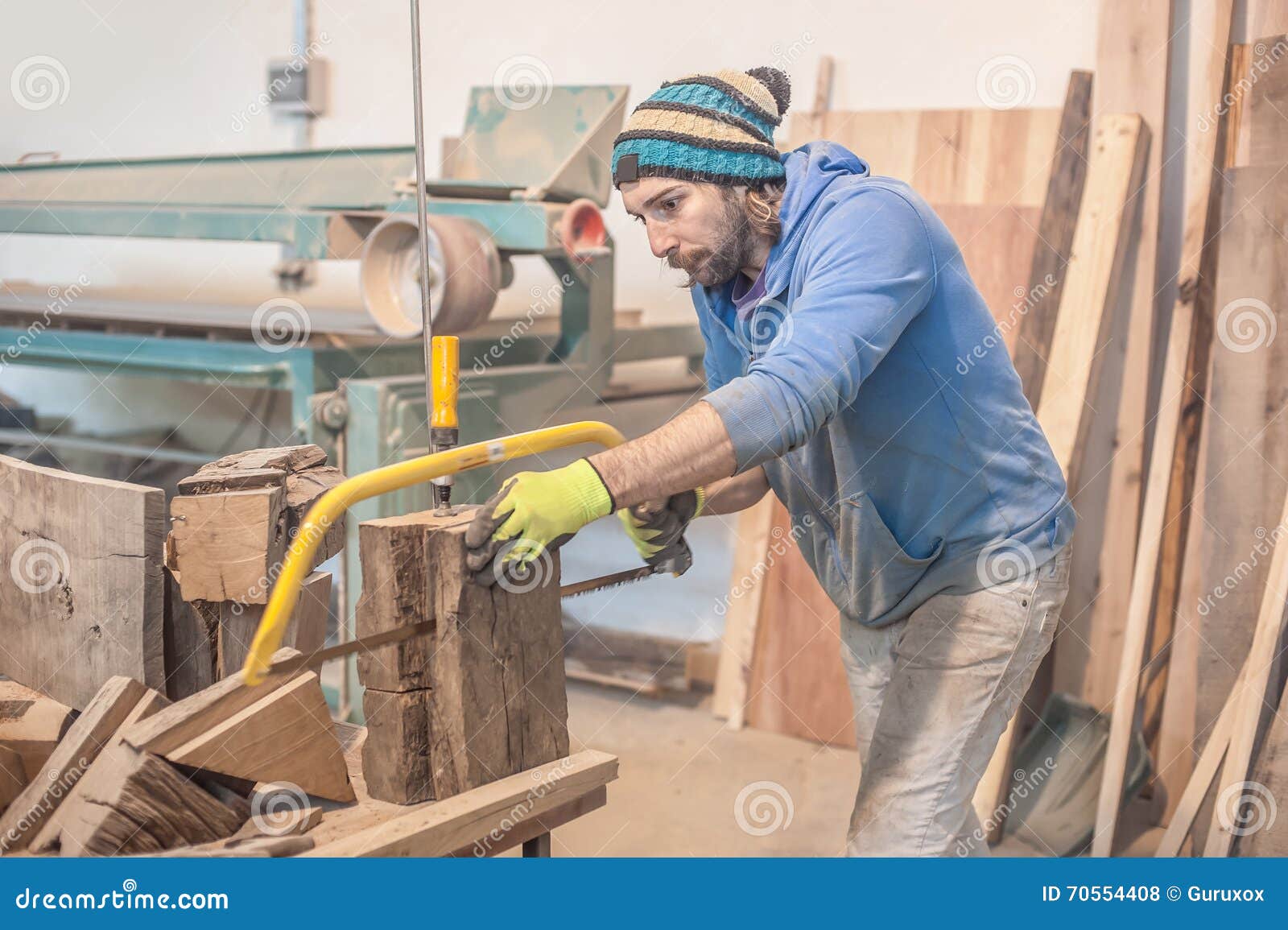 Man Doing Woodwork in Carpentry Stock Photo - Image of carpenter ...