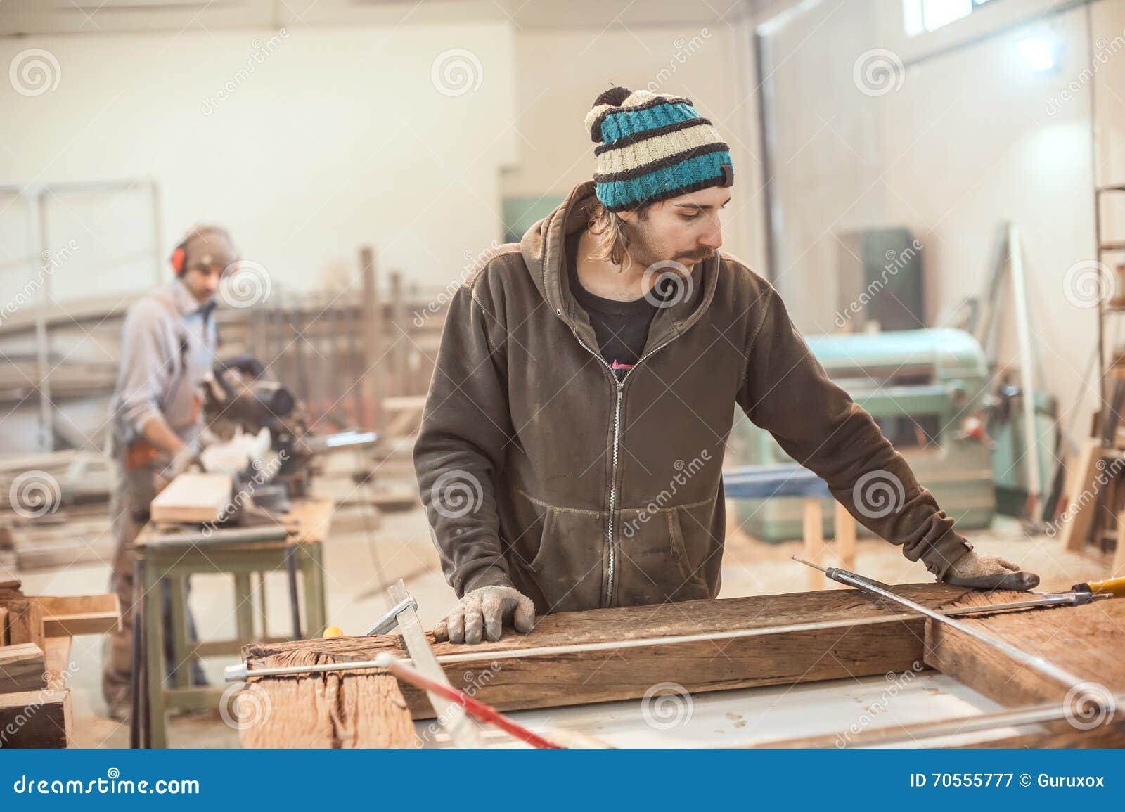 Man Doing Woodwork in Carpentry Stock Image - Image of craft, carpentry ...