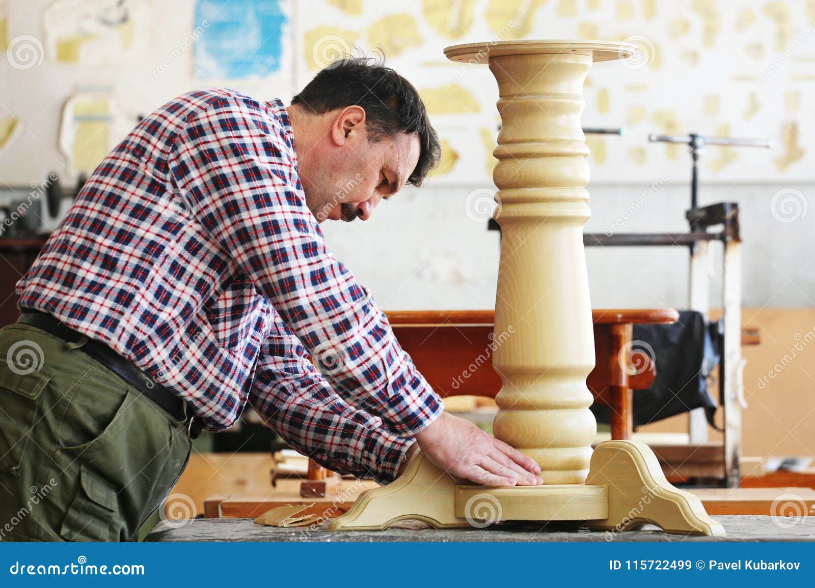 Man Doing Woodwork in a Carpentry Stock Image - Image of hammer ...