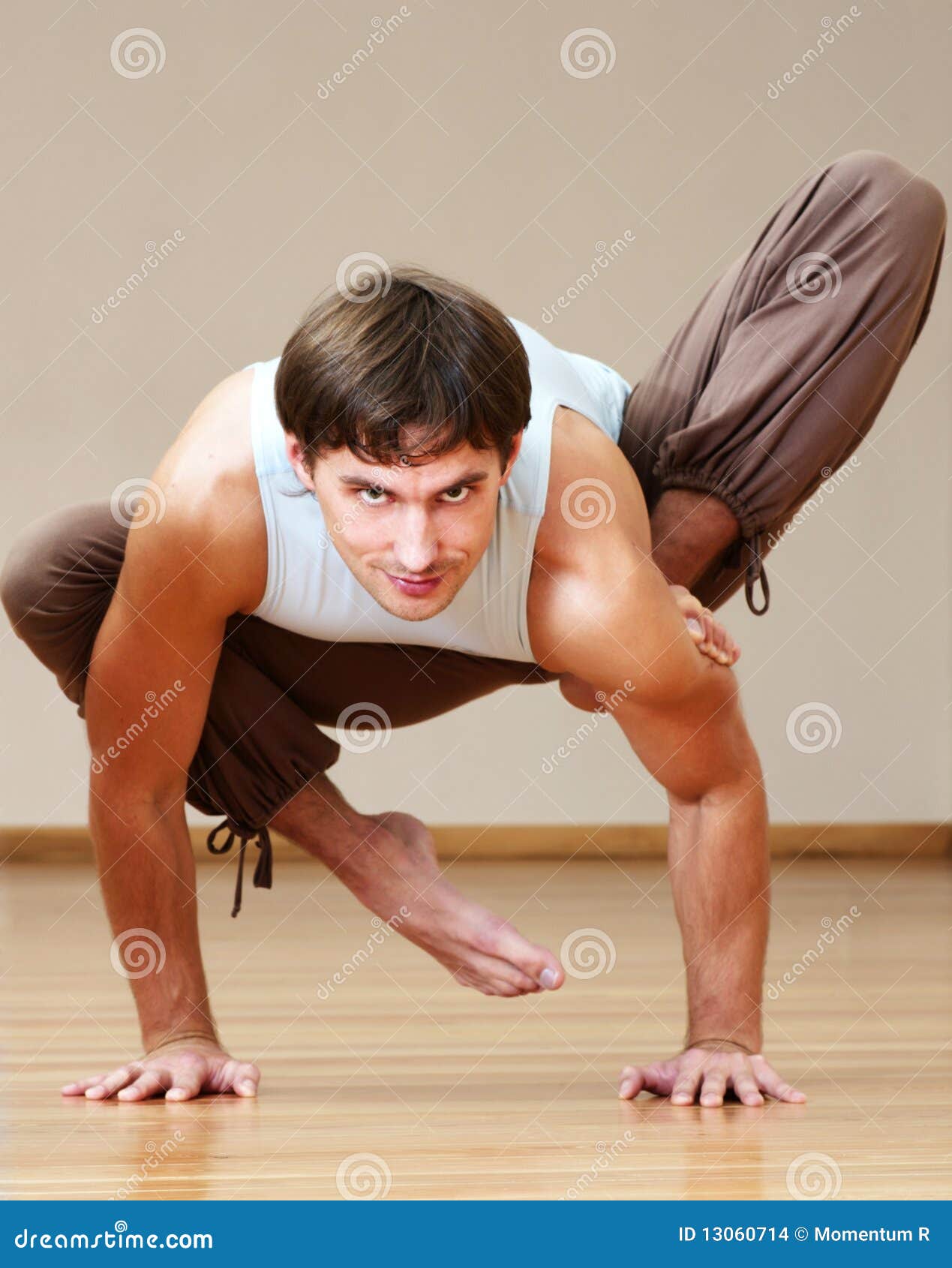 Man doing yoga stock photo. Image of active, balance - 13060714