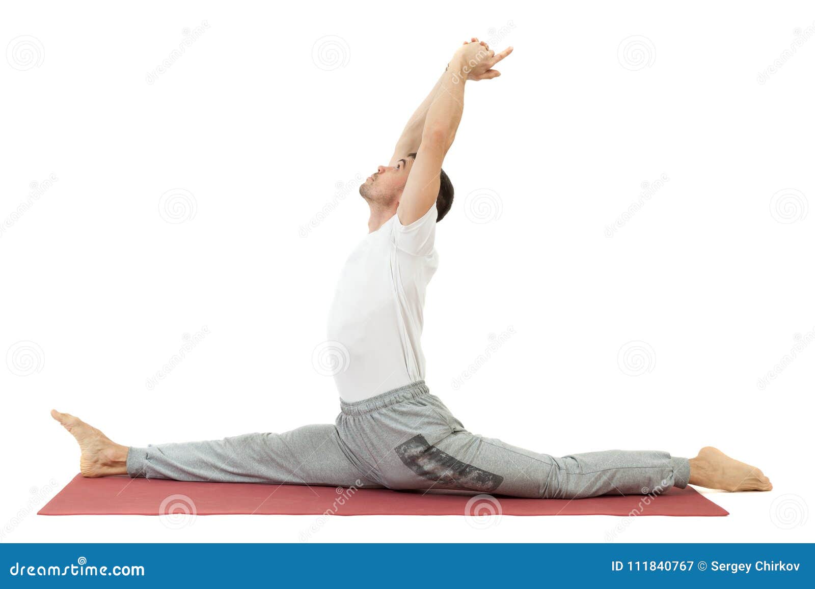 Man doing yoga stock image. Image of grass, lifestyle - 111840767