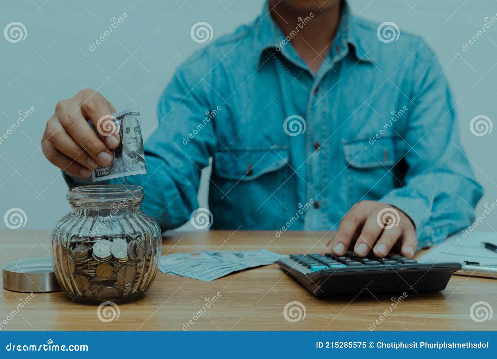 A Man with a Dollar Money Saving Ideas Stock Image - Image of coin ...