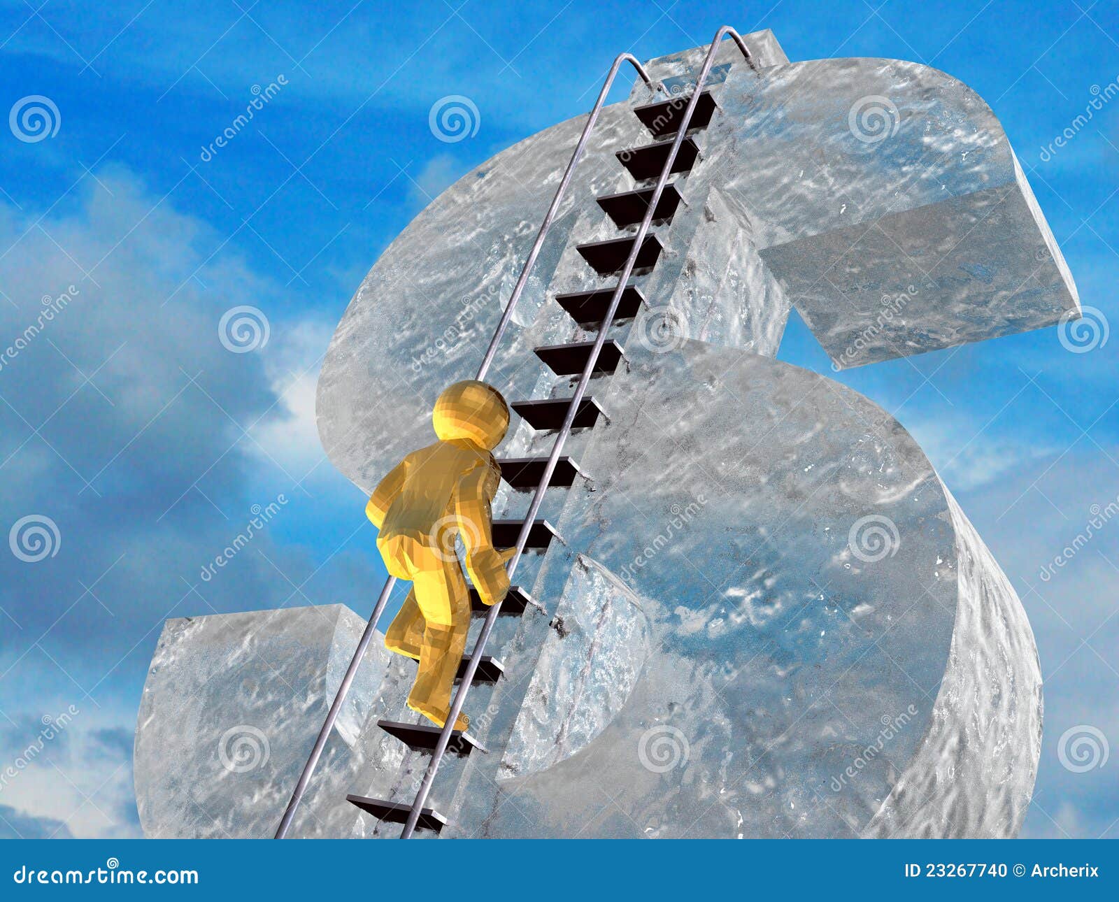 Man on dollar sign stock illustration. Illustration of idea - 23267740