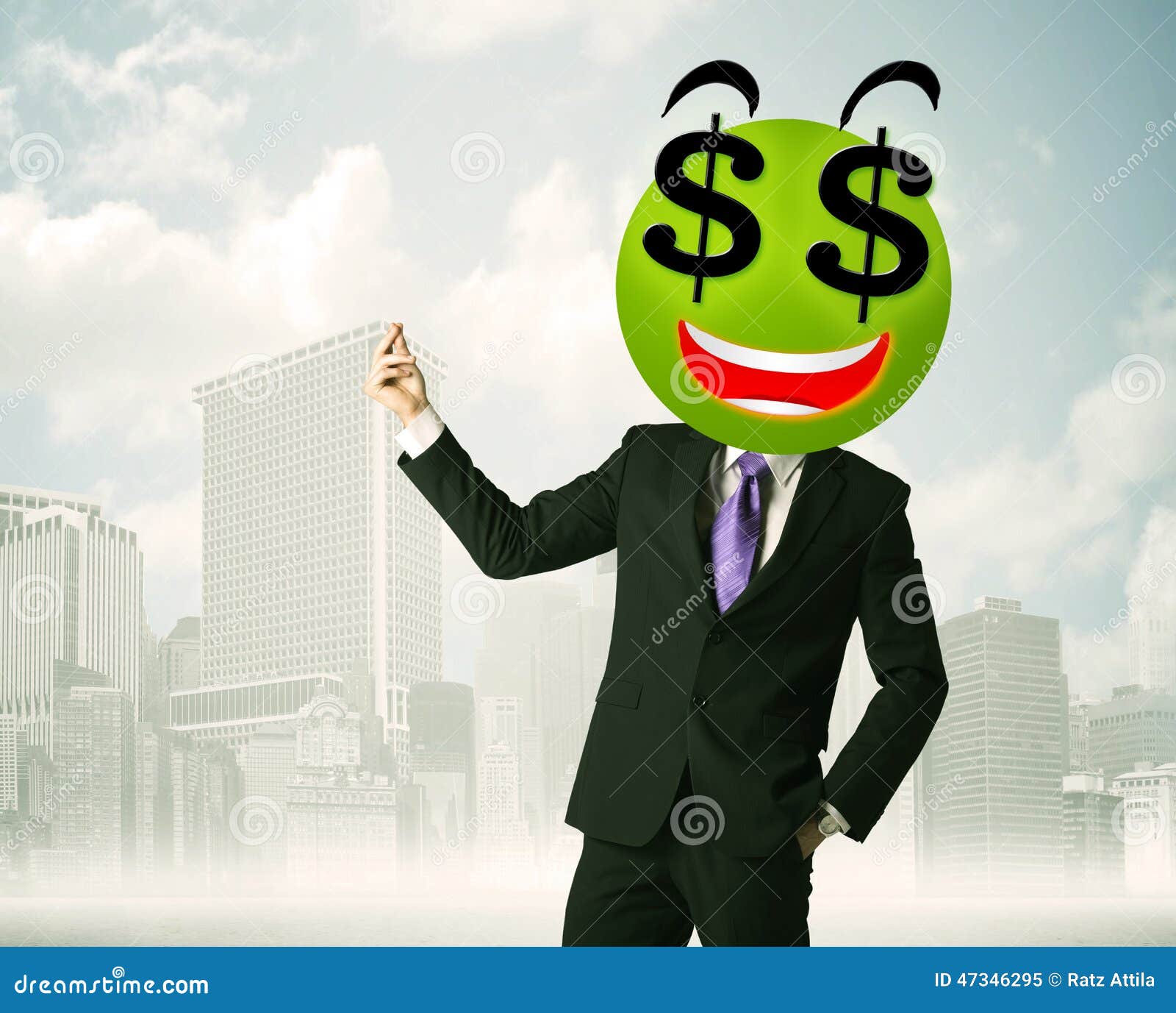 Man with Dollar Sign Smiley Face Stock Image - Image of happy, feeling ...