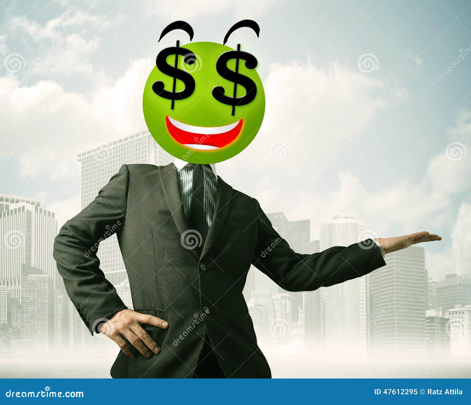 Man with Dollar Sign Smiley Face Stock Image - Image of smile, casual ...
