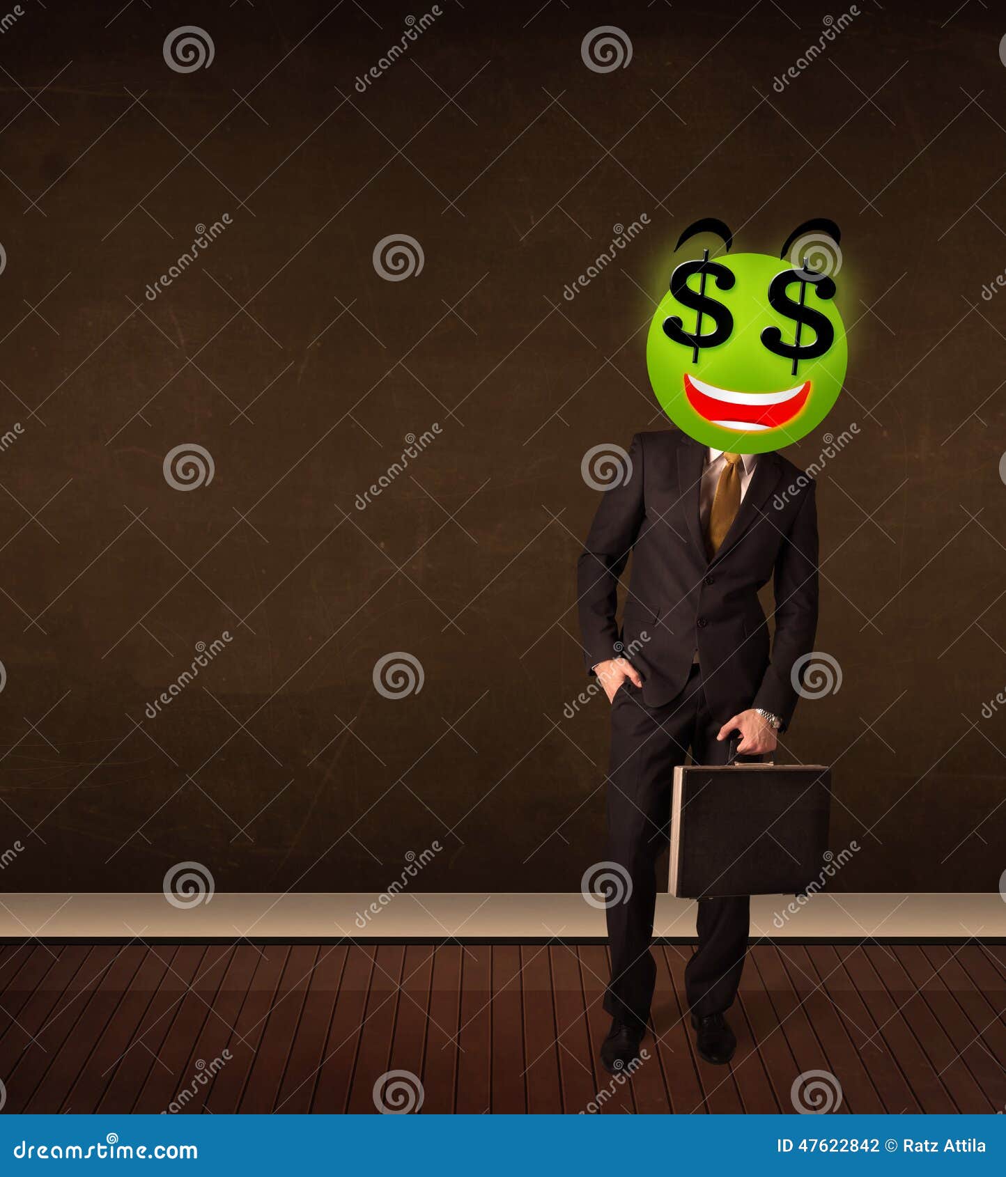 Man with Dollar Sign Smiley Face Stock Photo - Image of businessman ...