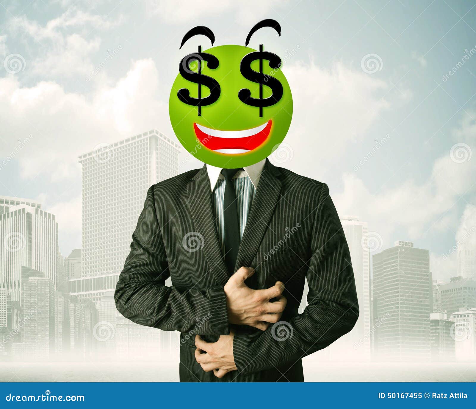 Man with Dollar Sign Smiley Face Stock Image - Image of gesturing ...