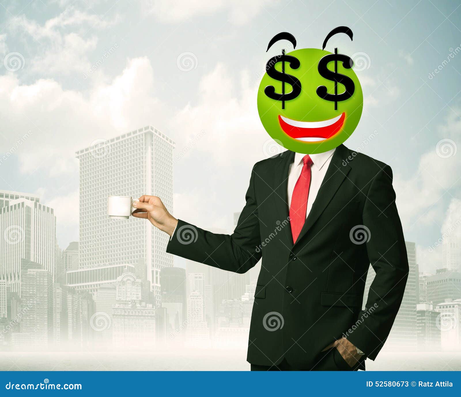Man with Dollar Sign Smiley Face Stock Image - Image of business ...