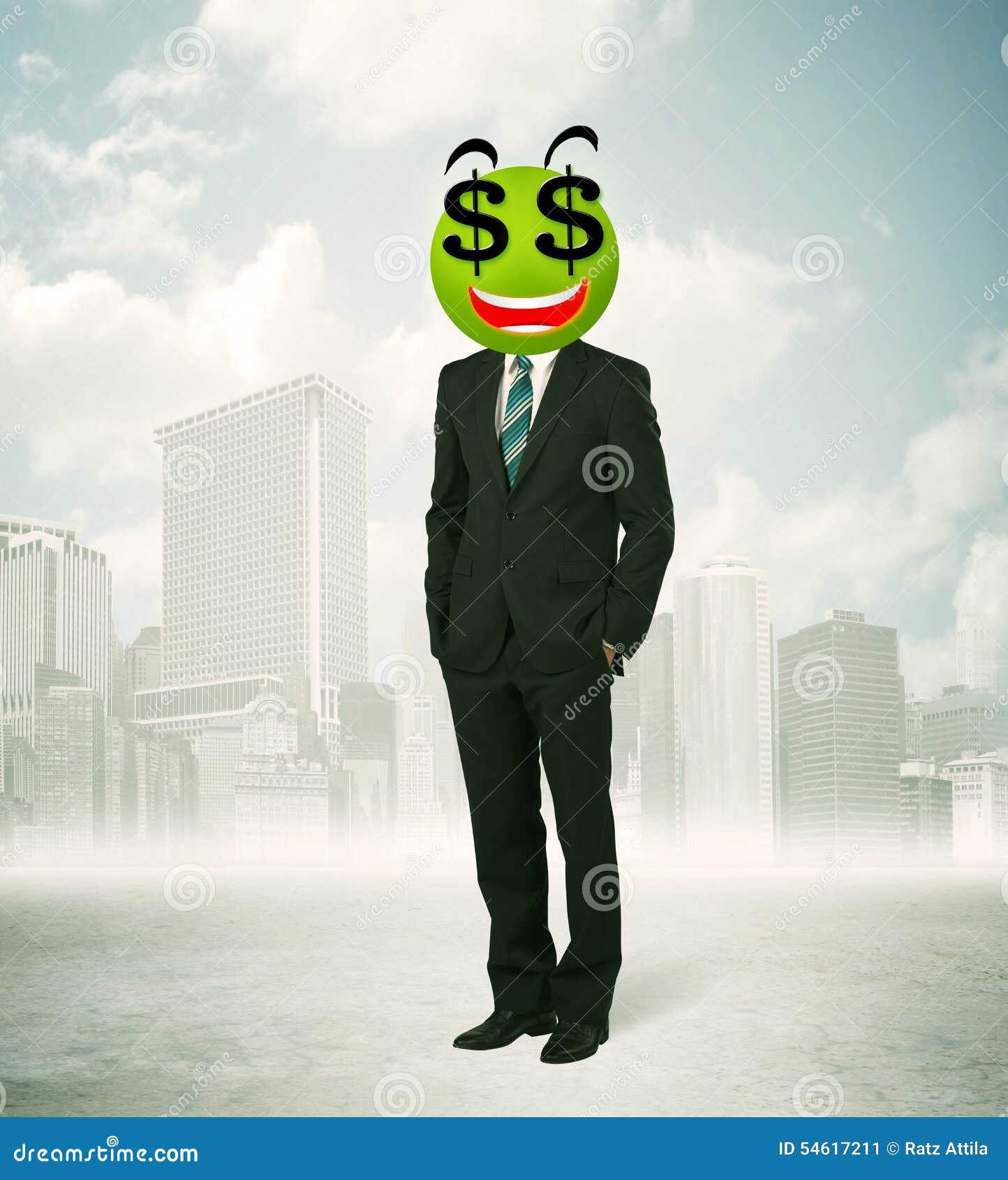 Man with Dollar Sign Smiley Face Stock Image - Image of grunge, front ...