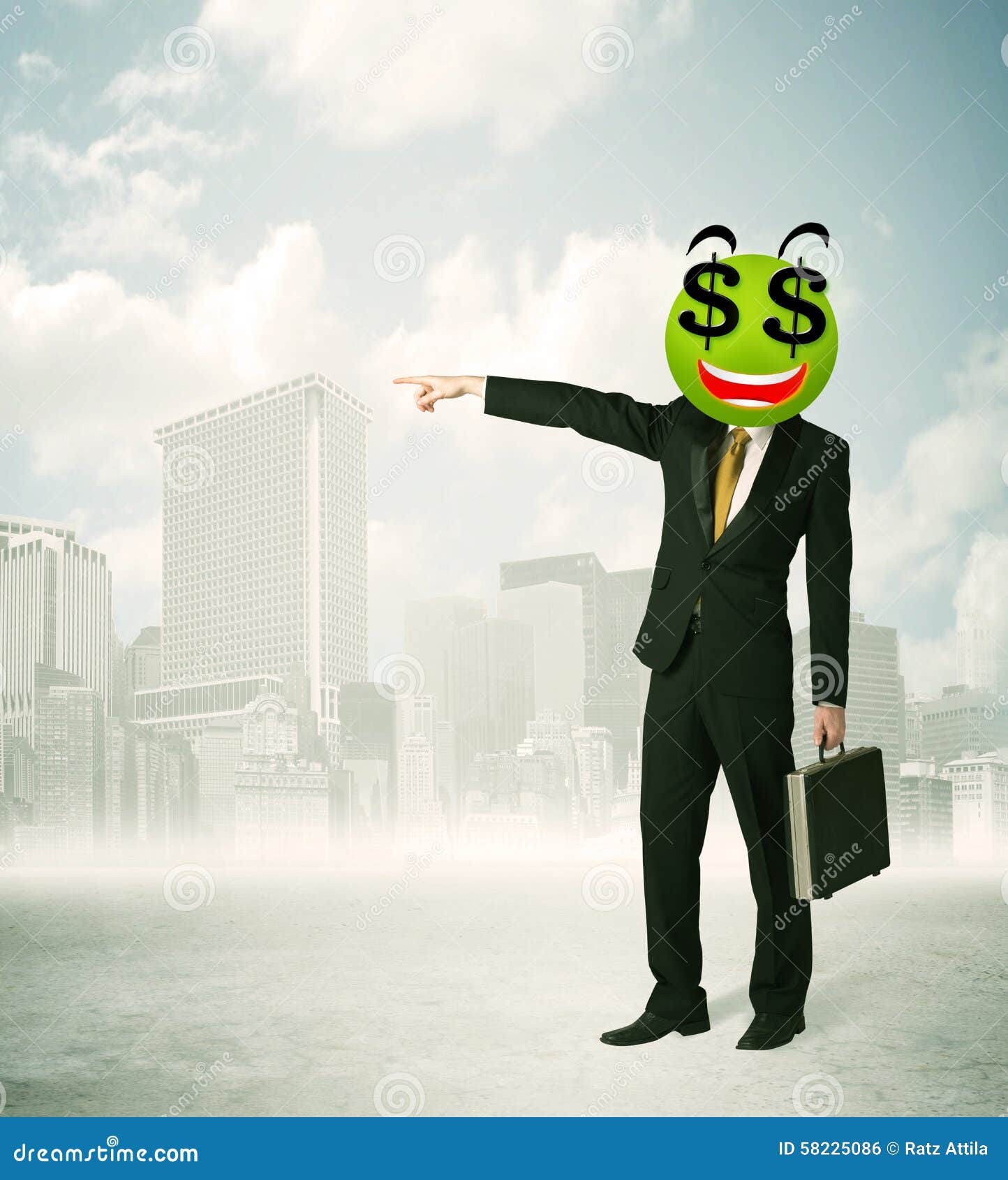 Man with Dollar Sign Smiley Face Stock Photo - Image of head, happy ...