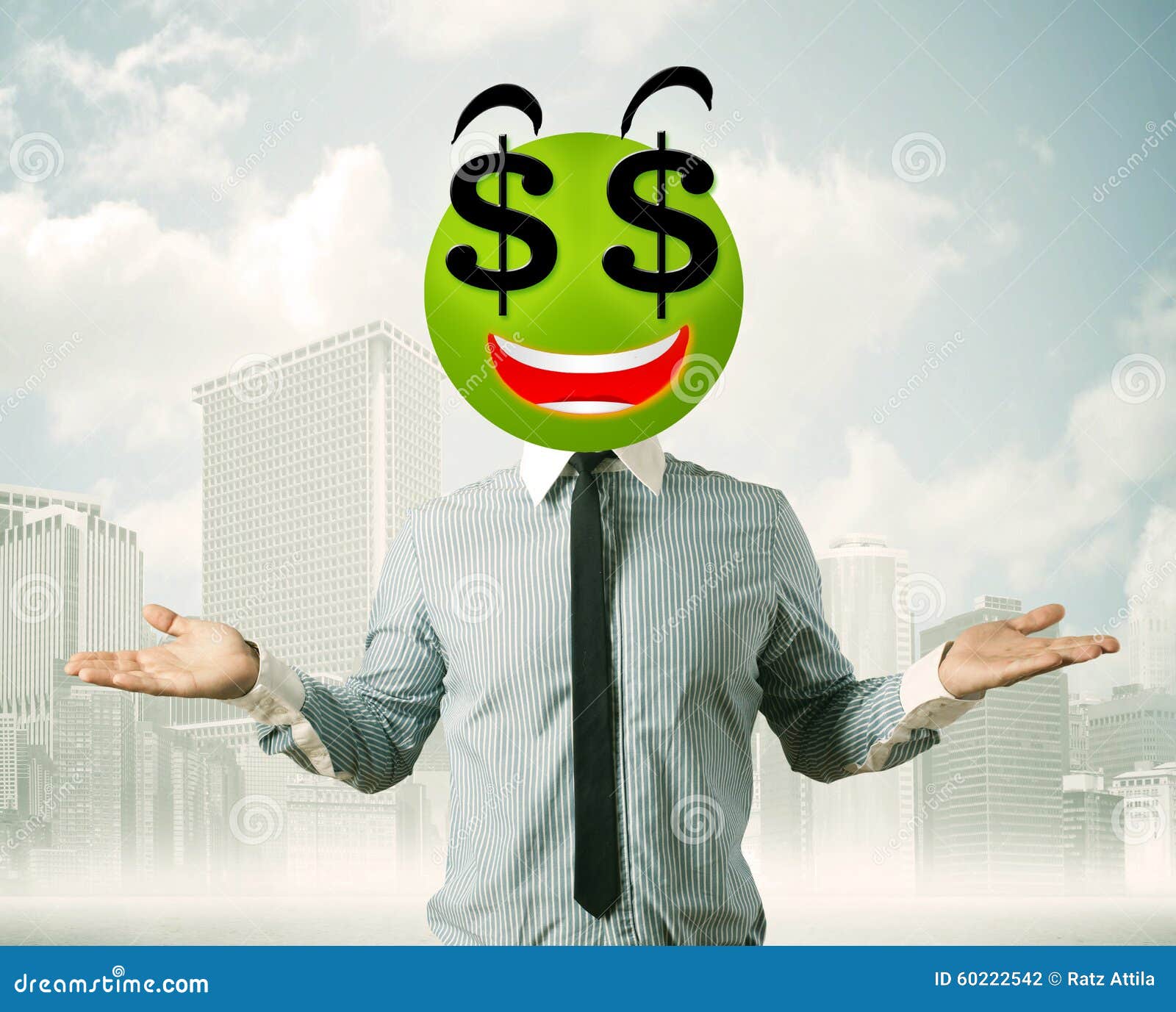 Man with Dollar Sign Smiley Face Stock Photo - Image of cash, optimist ...