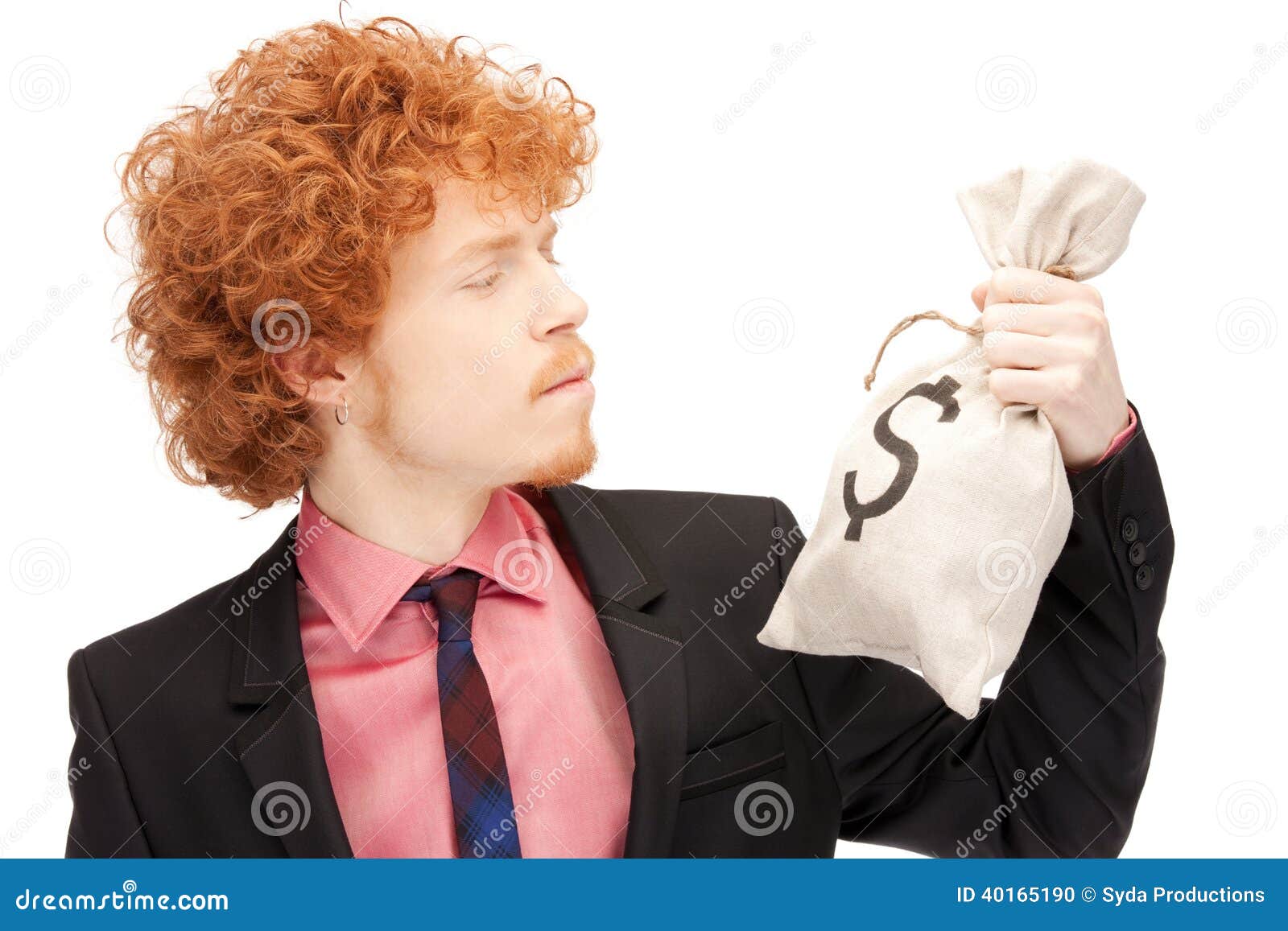 Man with dollar signed bag stock photo. Image of economic - 40165190