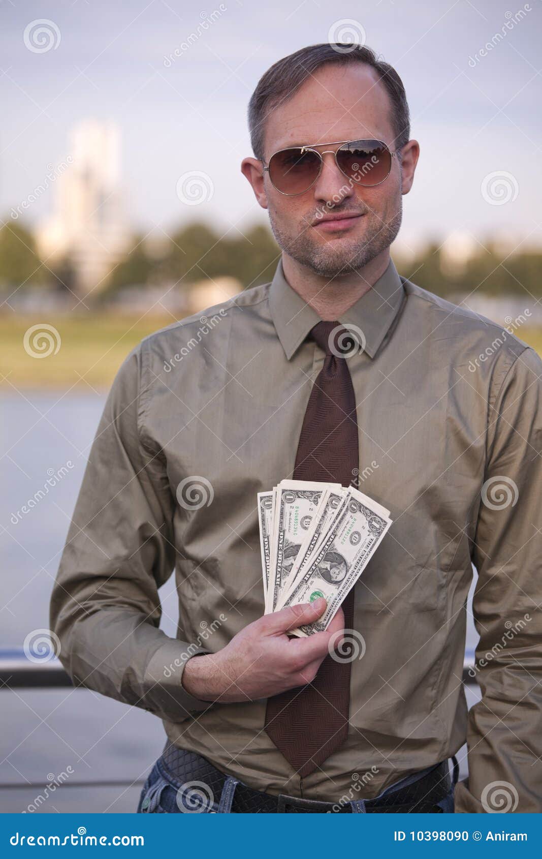 Man with dollars stock photo. Image of grizzled, beard - 10398090