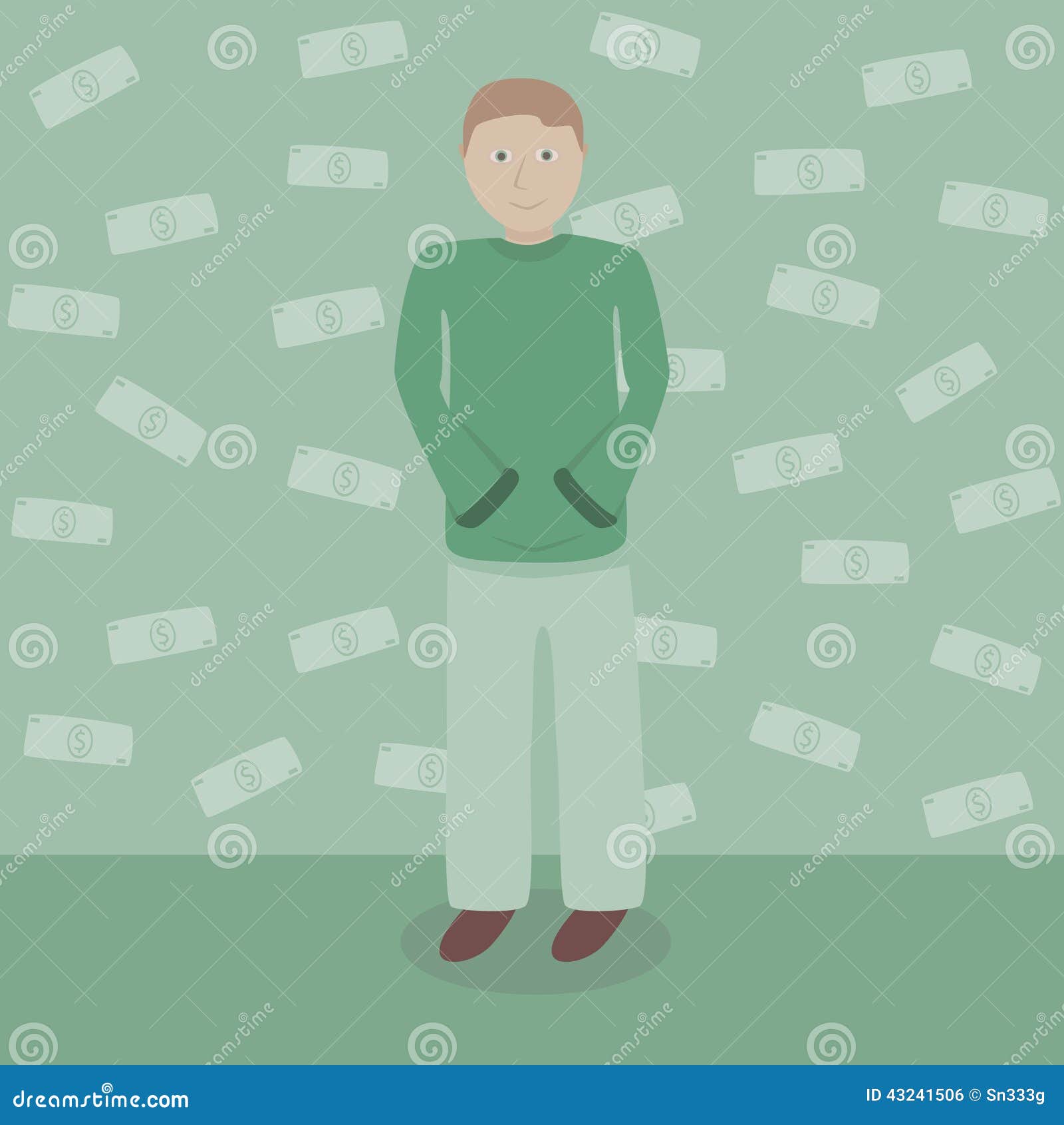 Man with dollars money stock vector. Illustration of insurance - 43241506