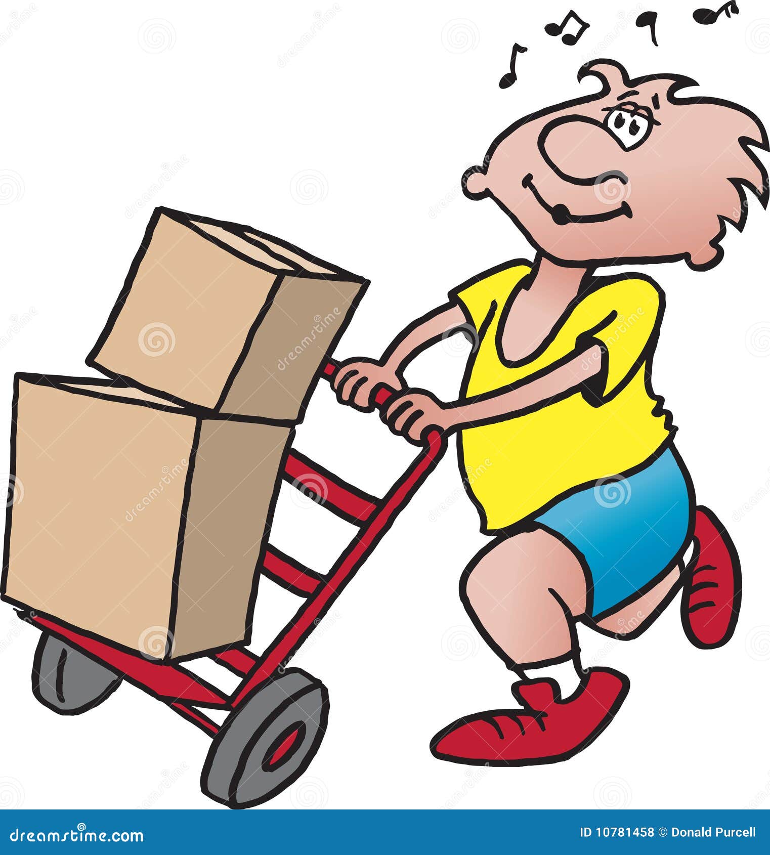 Man with dolly stock illustration. Illustration of dock - 10781458