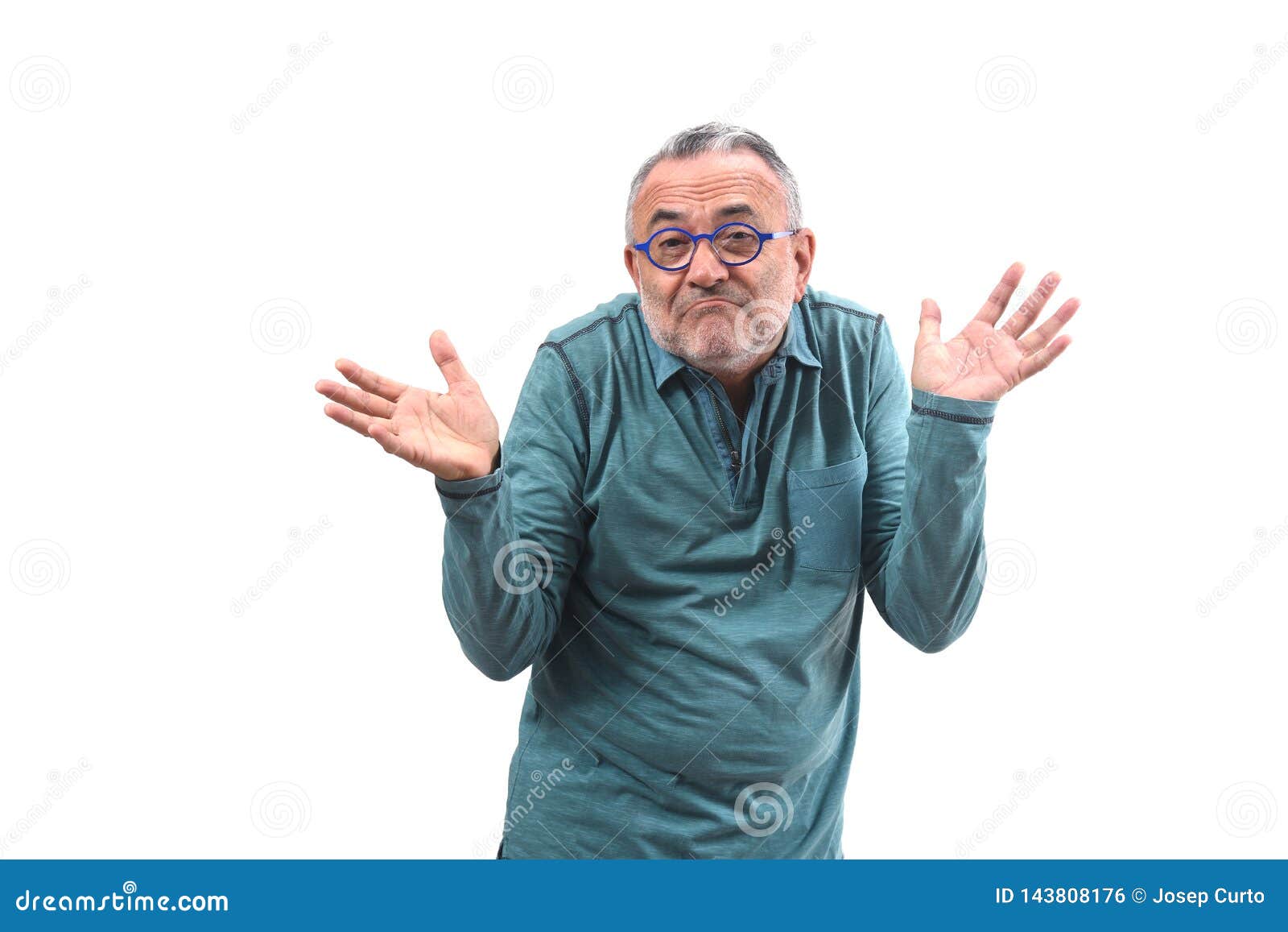 Man with Doubt or Confused Expression on White Background Stock Photo ...