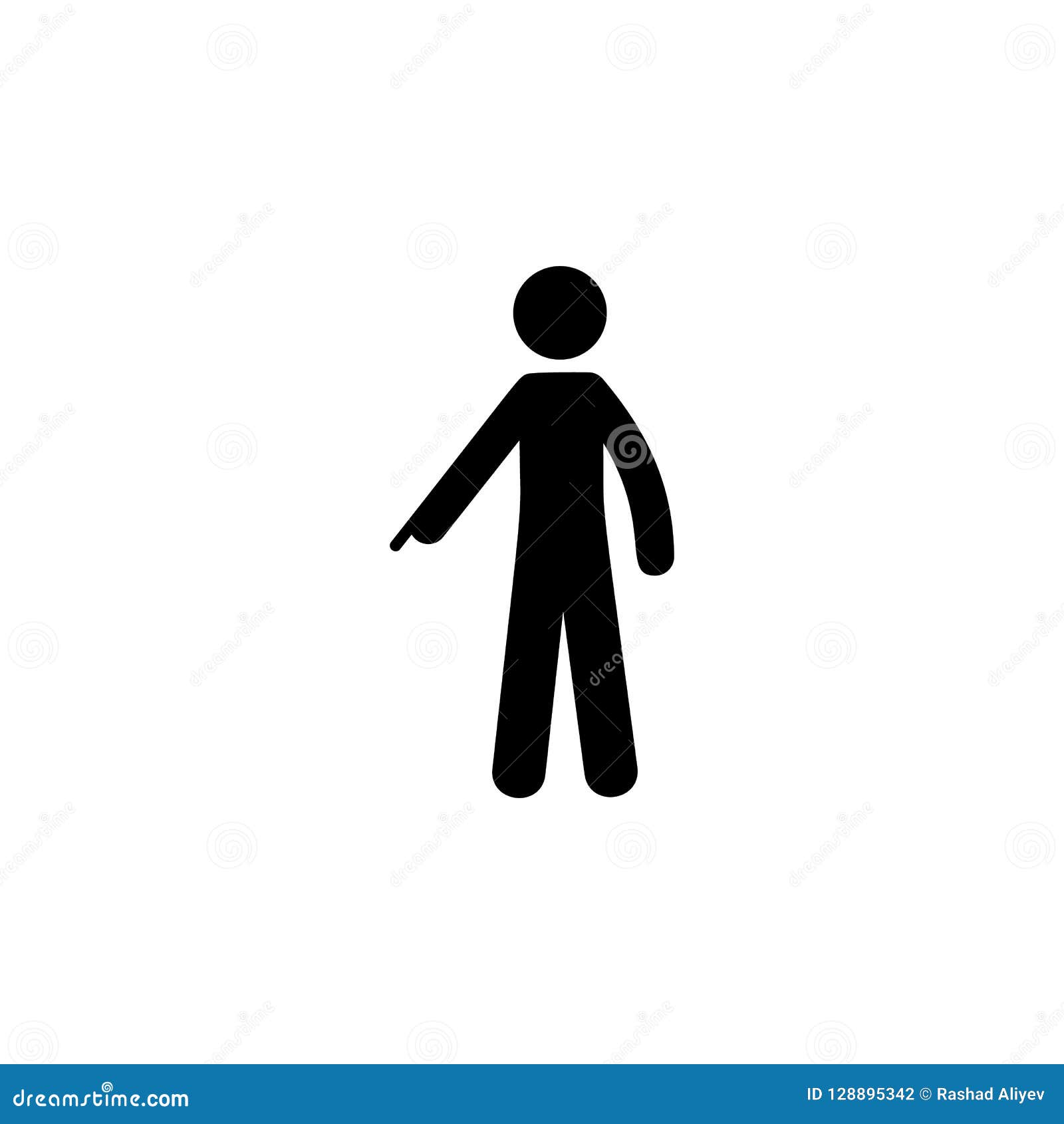 Man Down, Finger Icon. Element of Man Pointing Icon for Mobile Concept ...