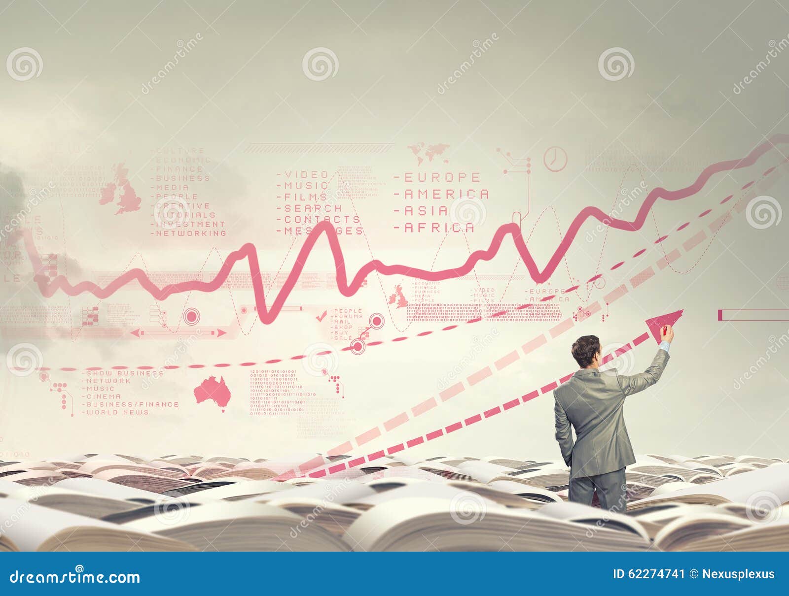 Man Draw Arrow Graph Royalty-Free Stock Photo | CartoonDealer.com #62274741