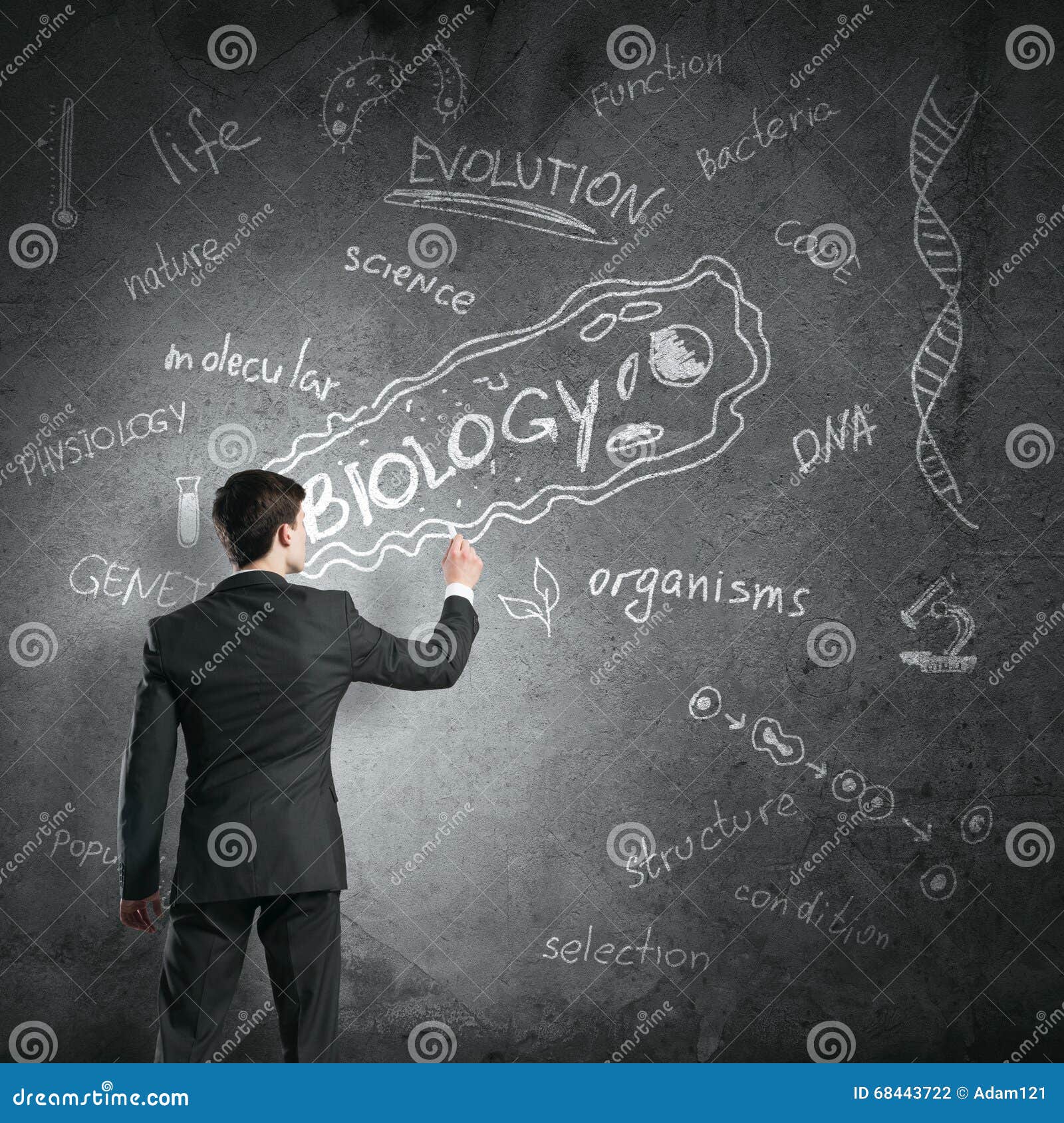 Man draw on chalkboard stock photo. Image of concept - 68443722