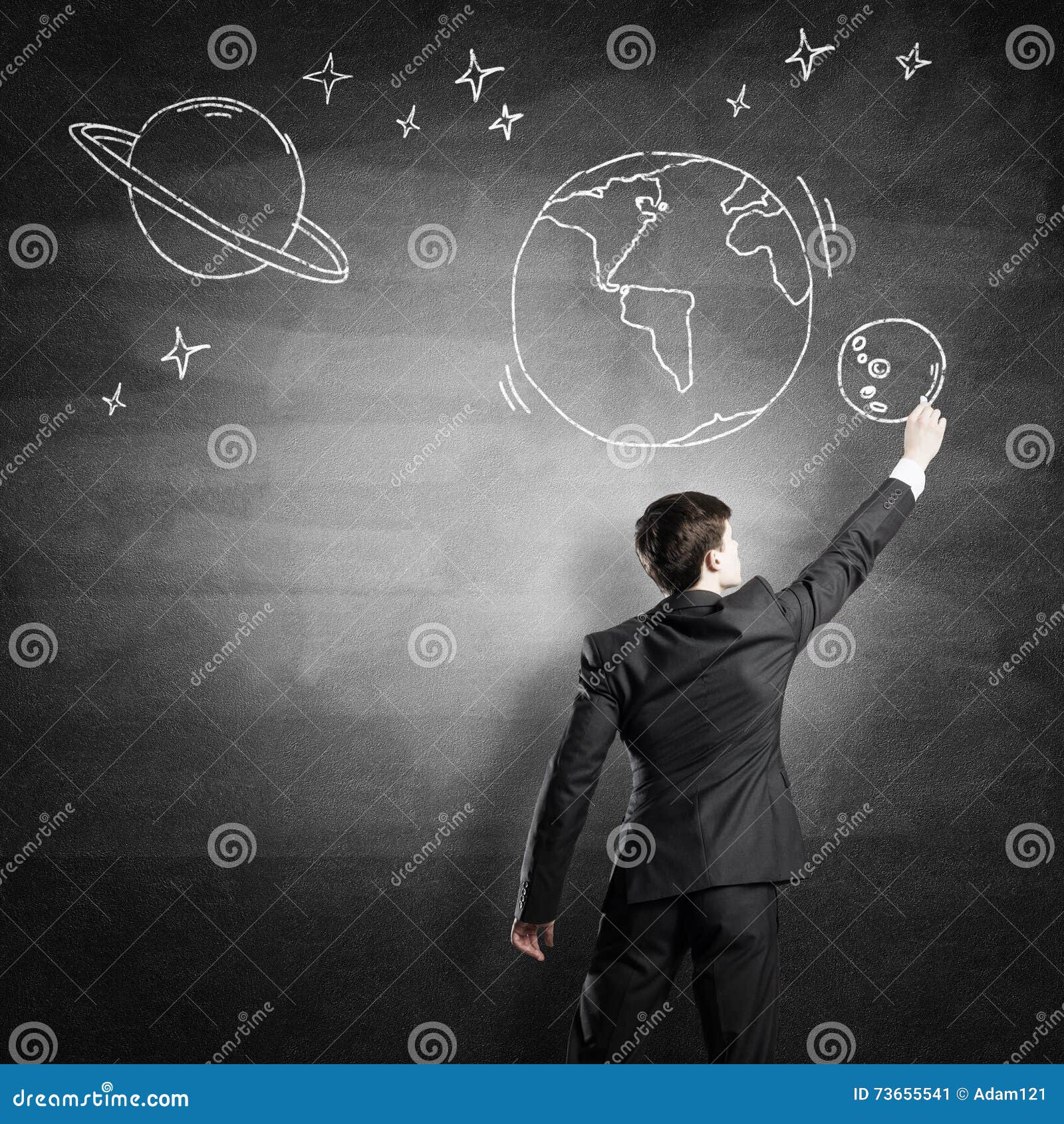 Man draw on chalkboard stock image. Image of draw, adult - 73655541