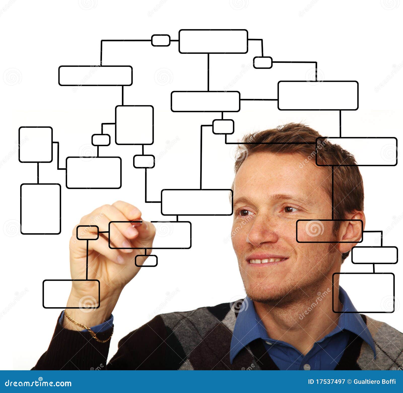 Man draw flowchart stock image. Image of educate, student - 17537497