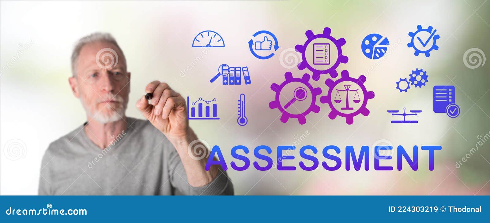 Man Drawing Assessment Concept Stock Image - Image of research ...