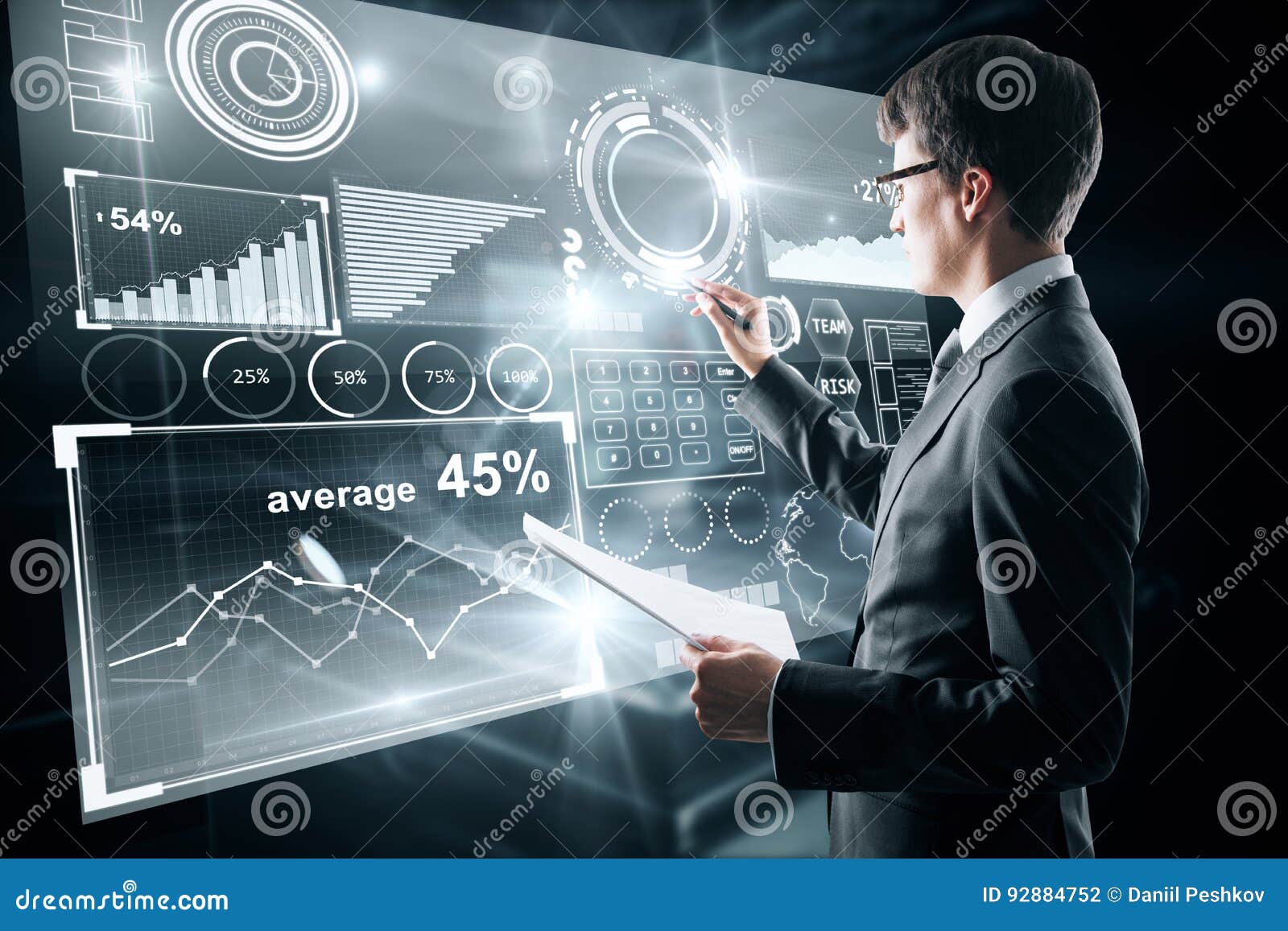 Man Drawing on Business Panel Stock Photo - Image of concept, business ...