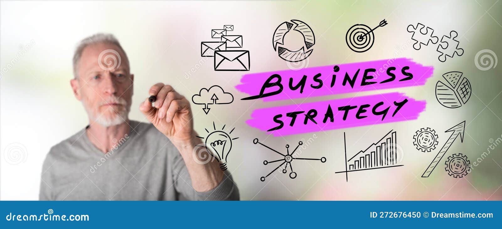 Man Drawing Business Strategy Concept Stock Photo - Image of chart ...