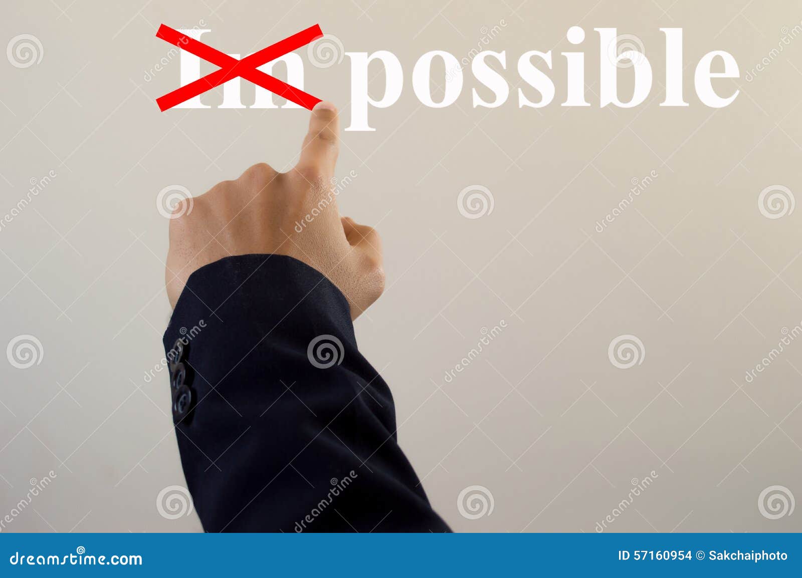 Man Drawing Change Impossible To Possible Stock Photo - Image of ...