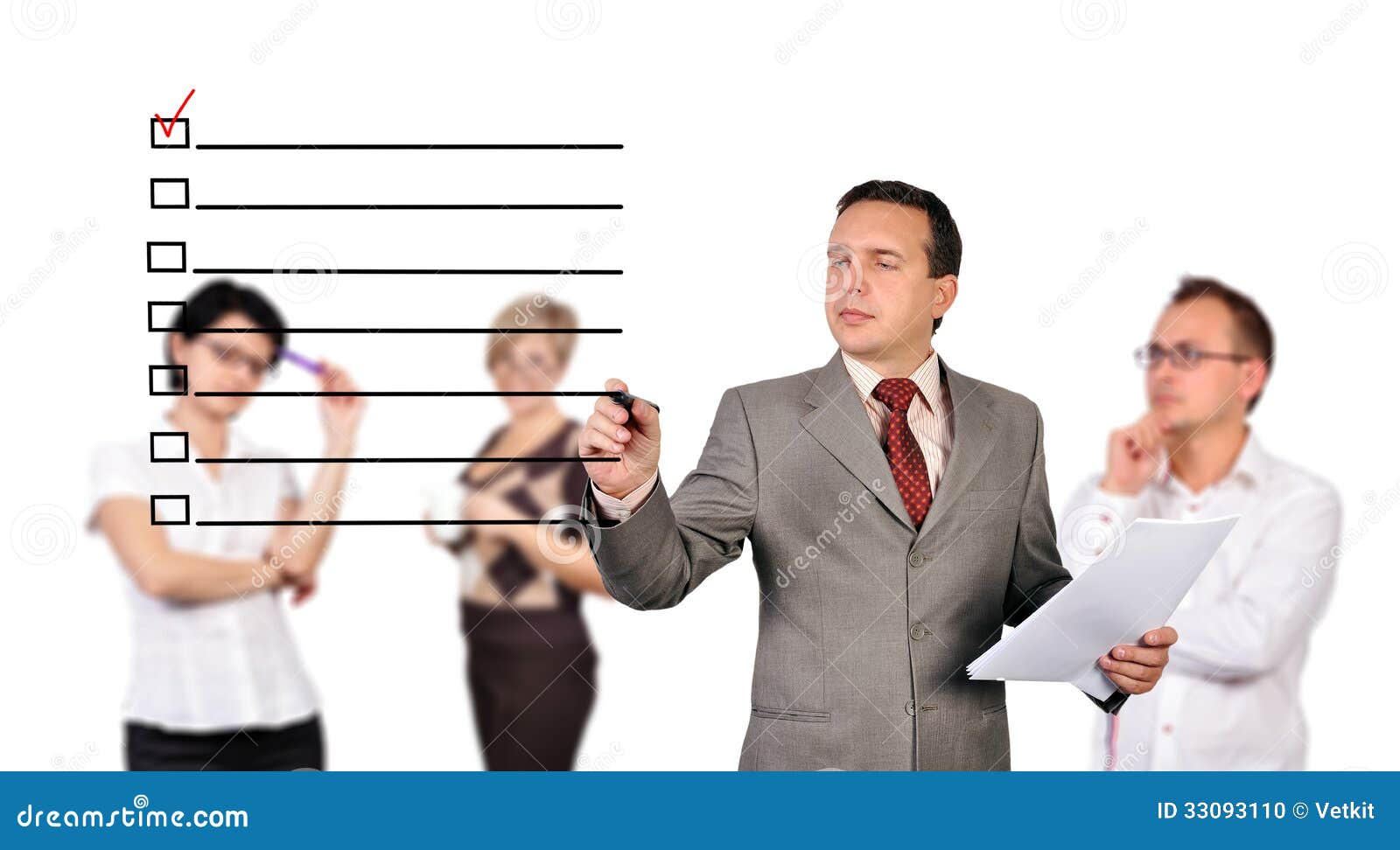 Man drawing check box stock photo. Image of hand, head - 33093110