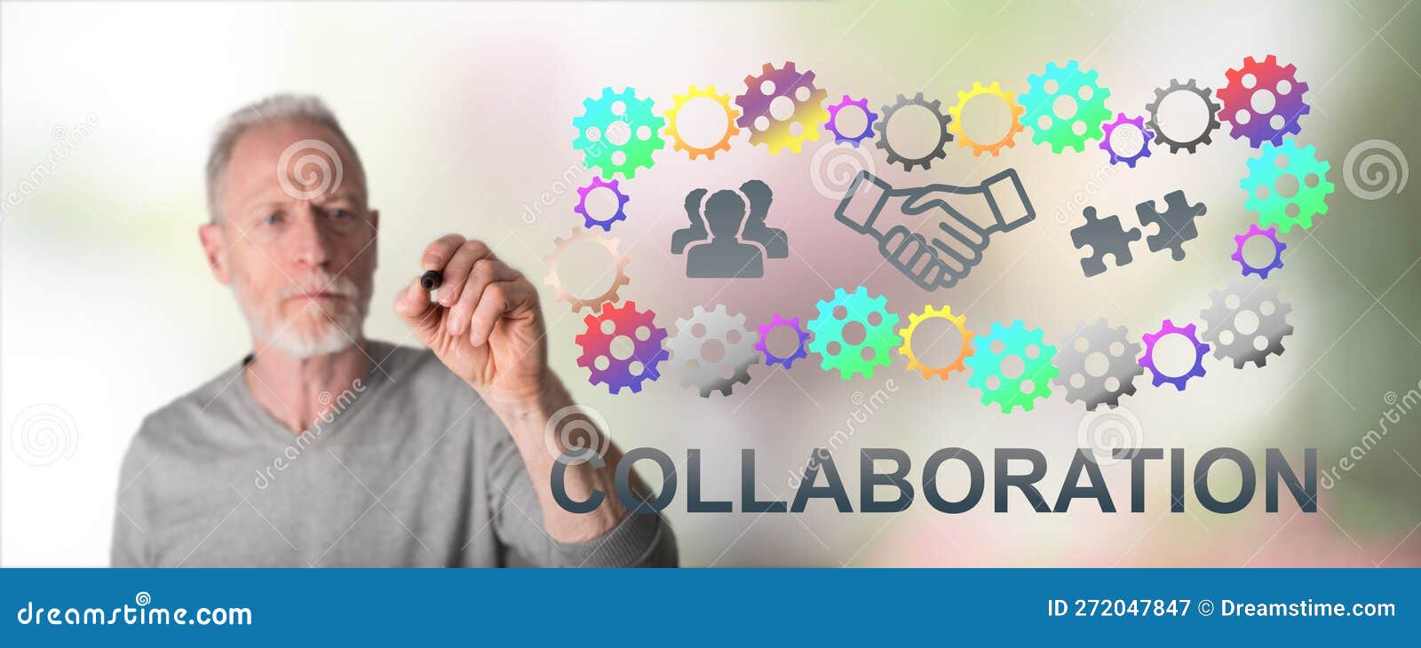 Man Drawing Collaboration Concept Stock Image - Image of team, teamwork ...