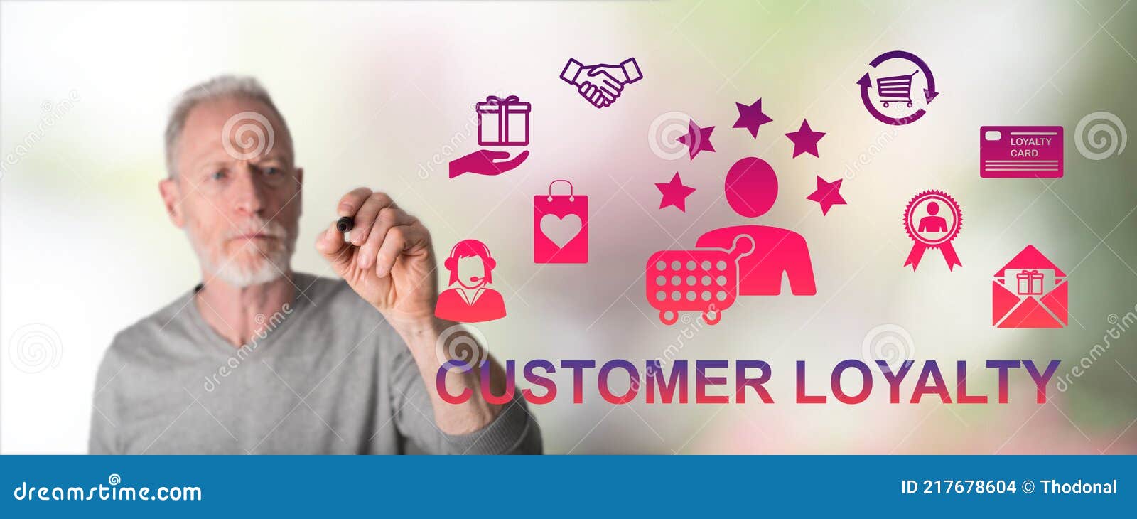 Man Drawing Customer Loyalty Concept Stock Illustration - Illustration ...