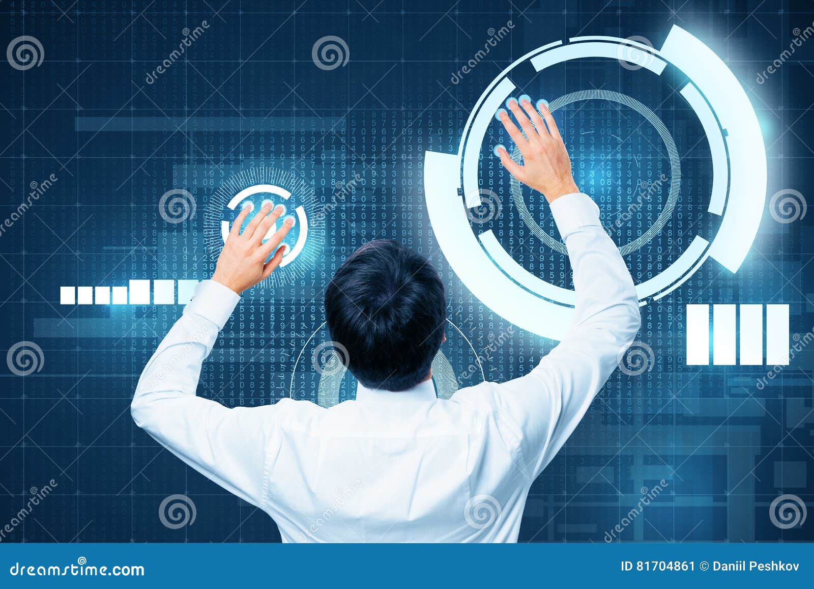 Man Drawing Digital Pattern Stock Illustration - Illustration of ...