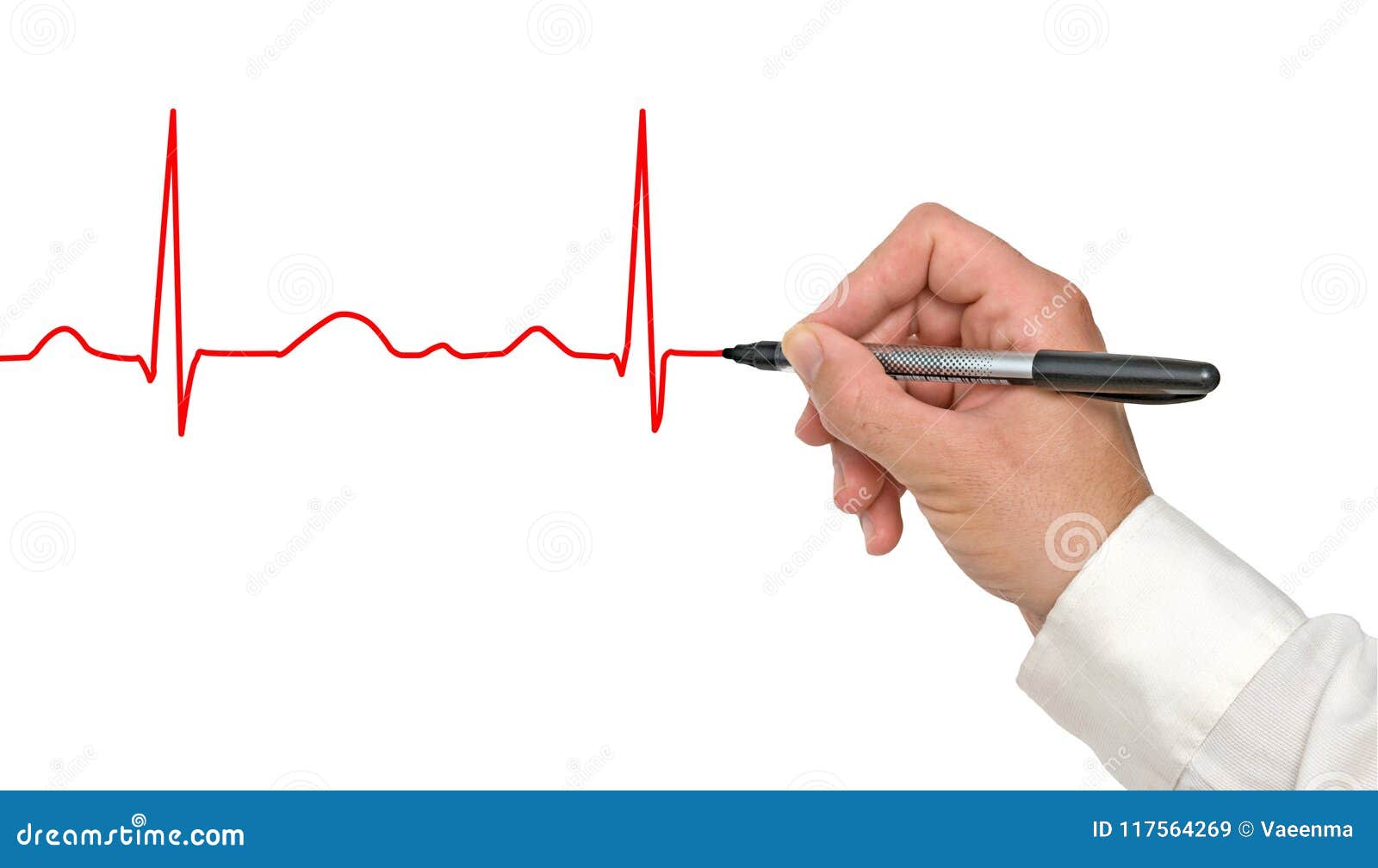 Man drawing ECG stock image. Image of lead, electrical - 117564269