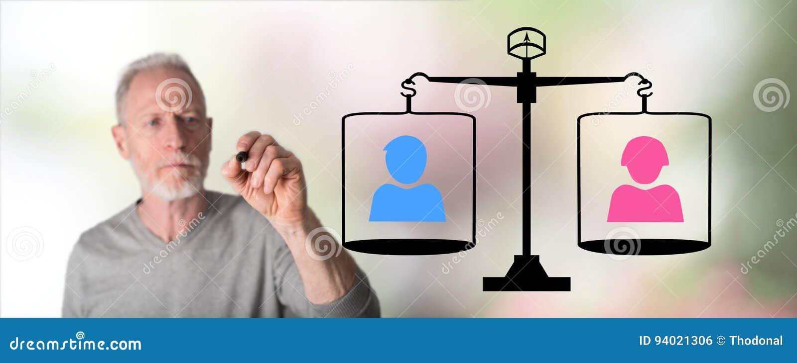 Man Drawing Equality Concept Stock Photo - Image of male, business ...